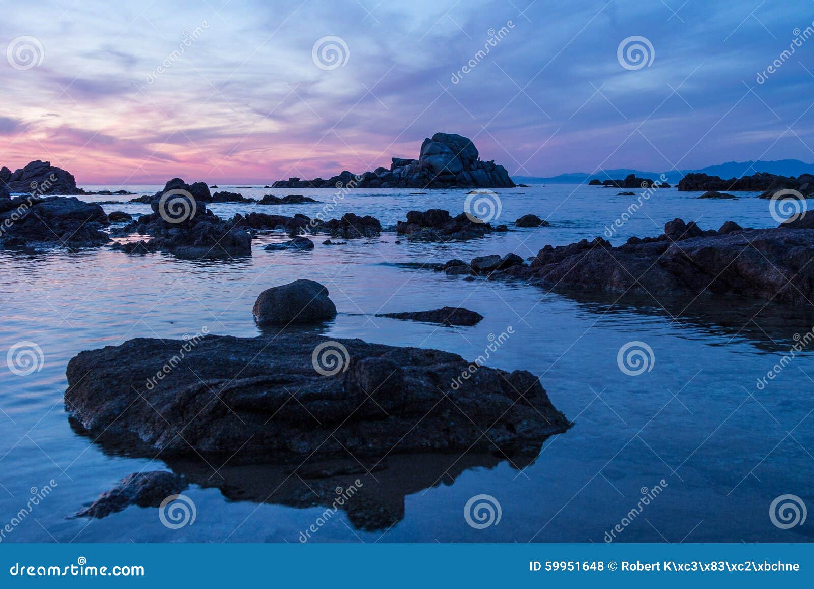 Evening Mood with Rocks at Sea Stock Photo - Image of sunrise, cloudy ...
