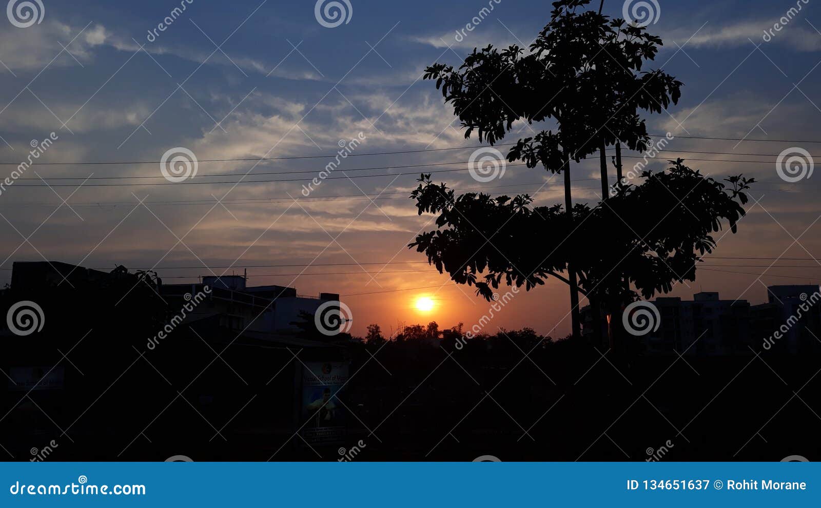 Sunset mood scenery. stock image. Image of sunset, mood - 134651637