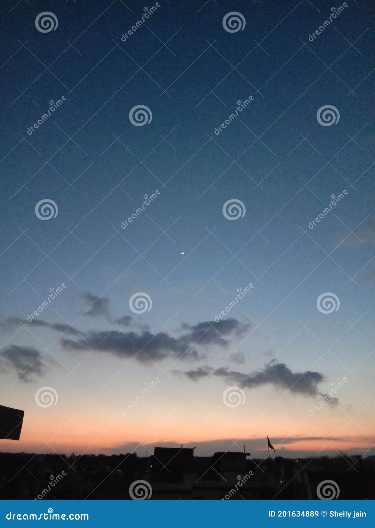 Evening moon picture stock image. Image of dusk, moonlight - 201634889