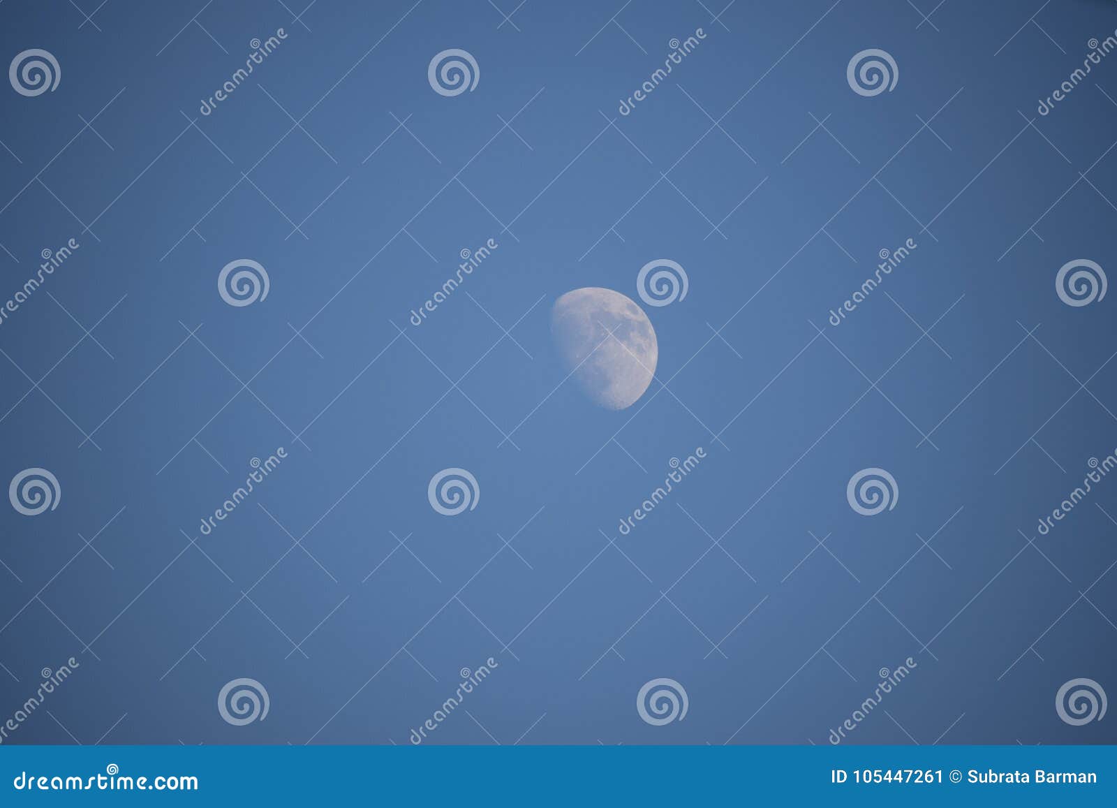 Evening Moon at 4pm in the Sky Stock Image - Image of moon, winter ...
