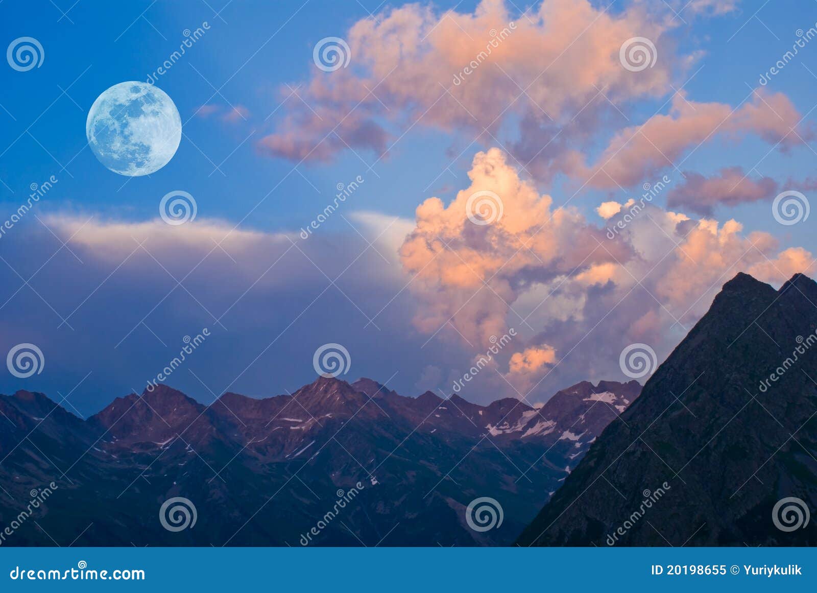 Evening mountain landscape stock image. Image of celestial - 20198655