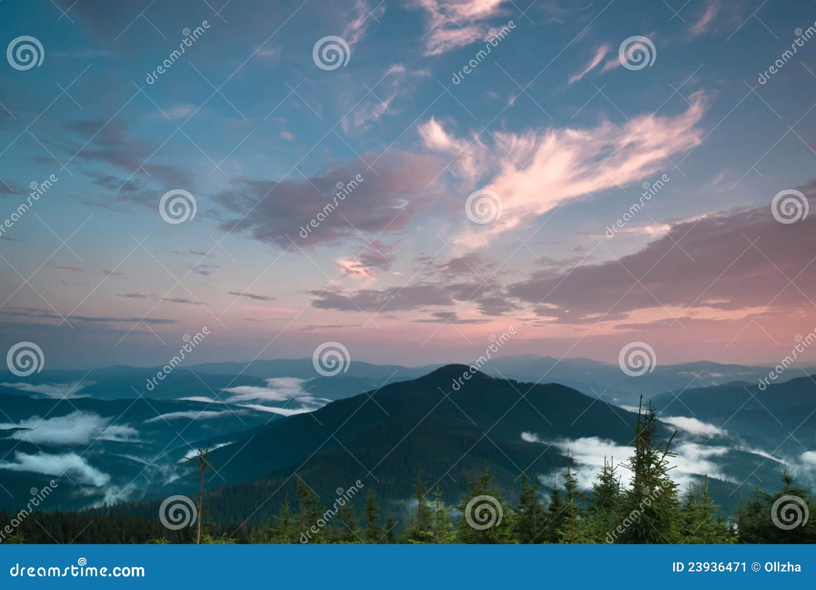 Evening mountain landscape stock image. Image of fresh - 23936471