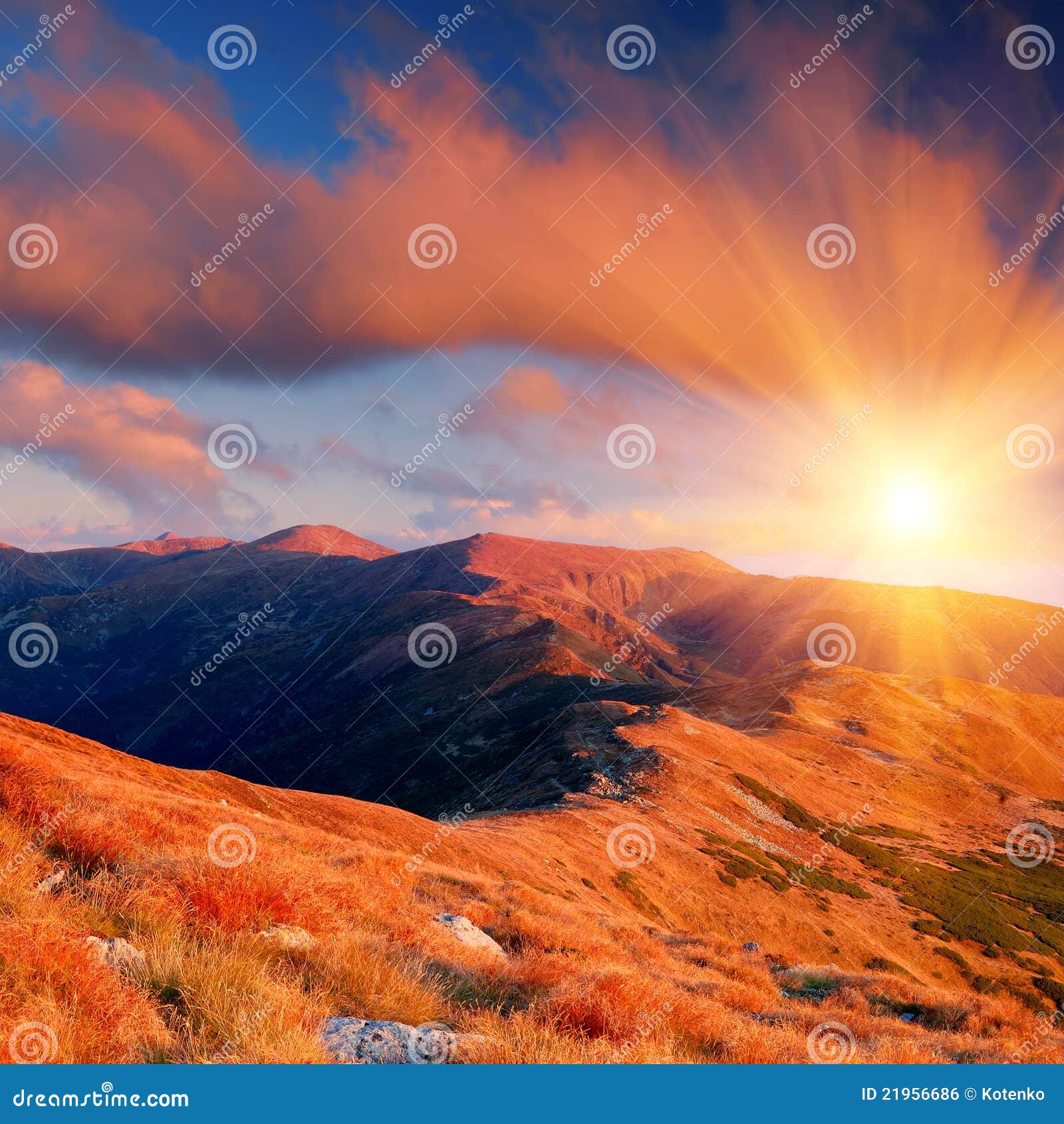 Evening in mountains stock photo. Image of ukraine, saturated - 21956686