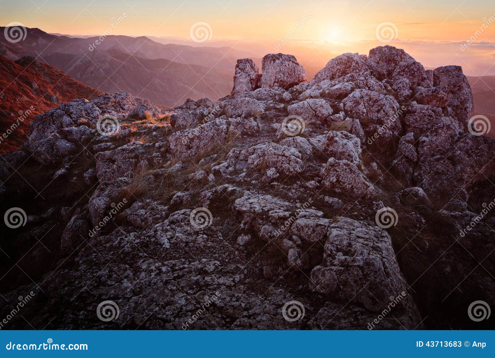 Evening in the Mountains stock image. Image of activity - 43713683