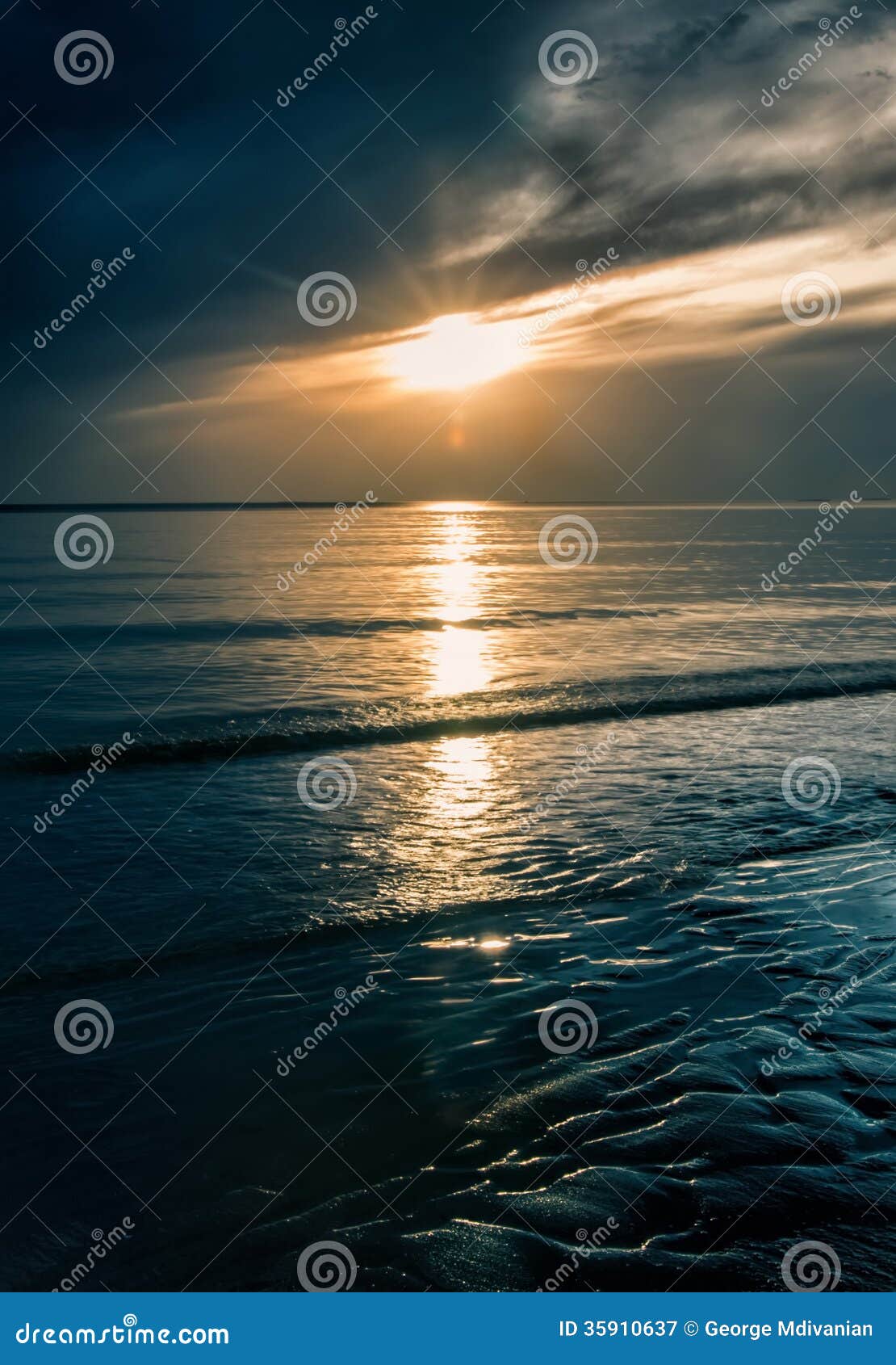 Evening ocean stock image. Image of beautiful, blue, beauty - 35910637