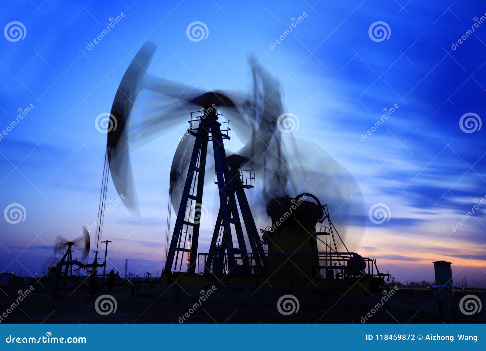The oil pump is running. stock photo. Image of silhouette - 118459872