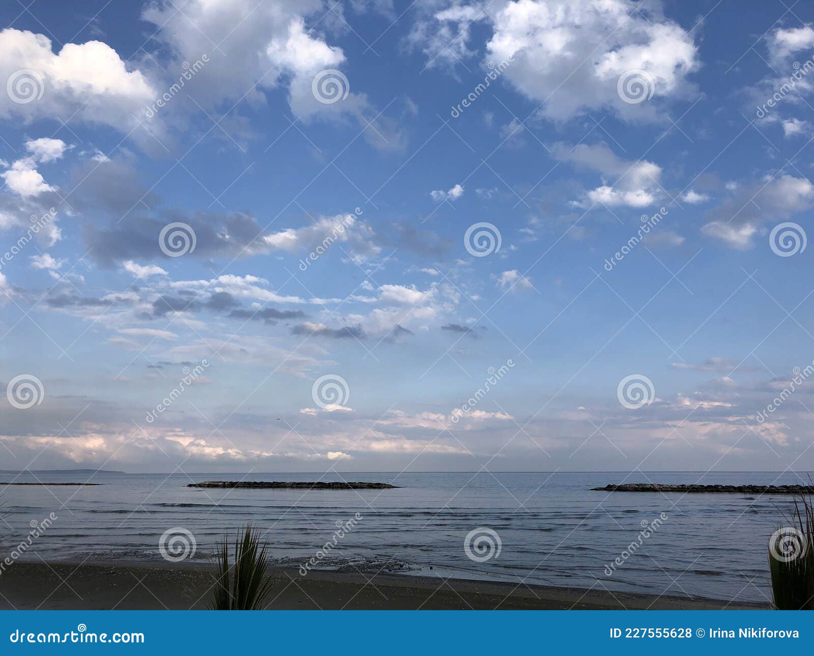 Oroklini Beach in the Evening, Cyprus Stock Photo - Image of beach ...