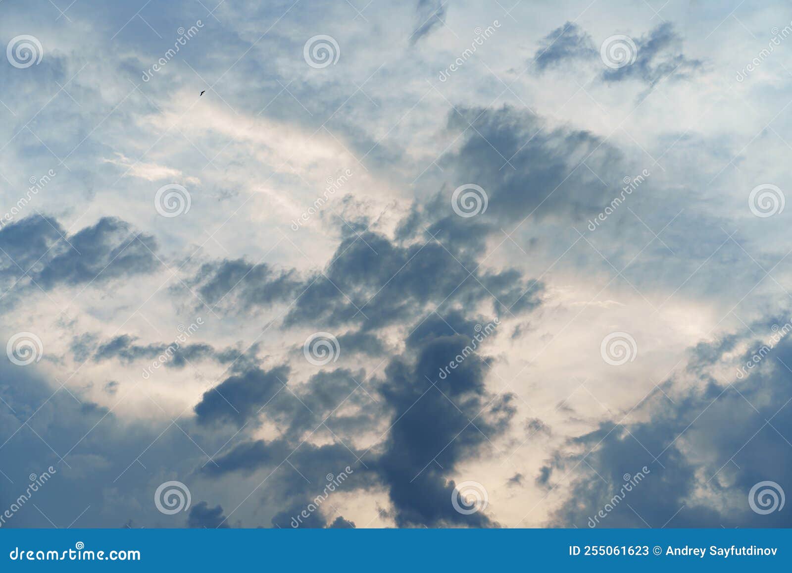 Evening Overcast Sky. the Rays of the Sun Make Their Way through the ...