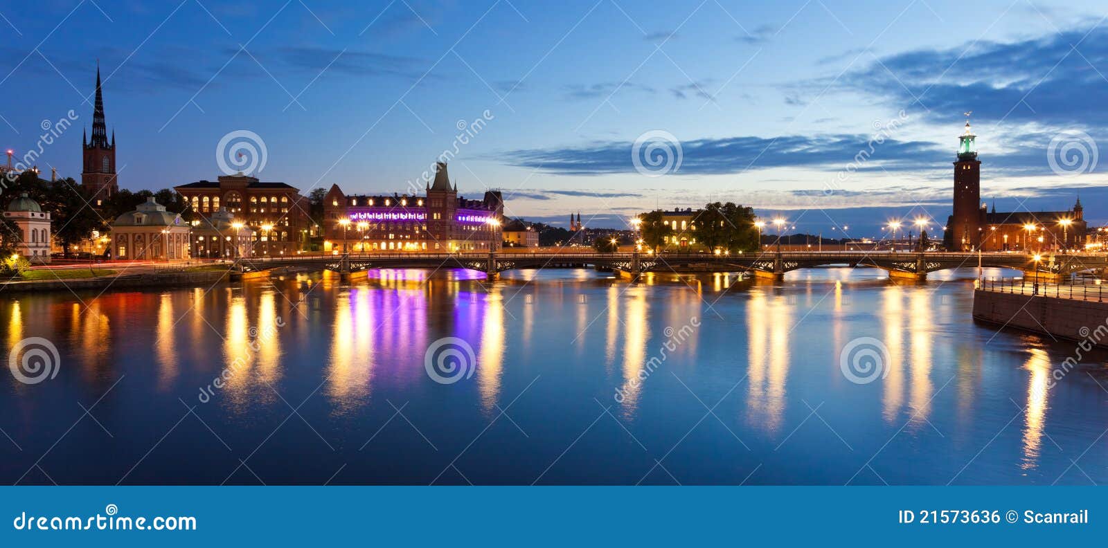 Evening Panorama of Stockholm, Sweden Stock Photo - Image of outdoor ...