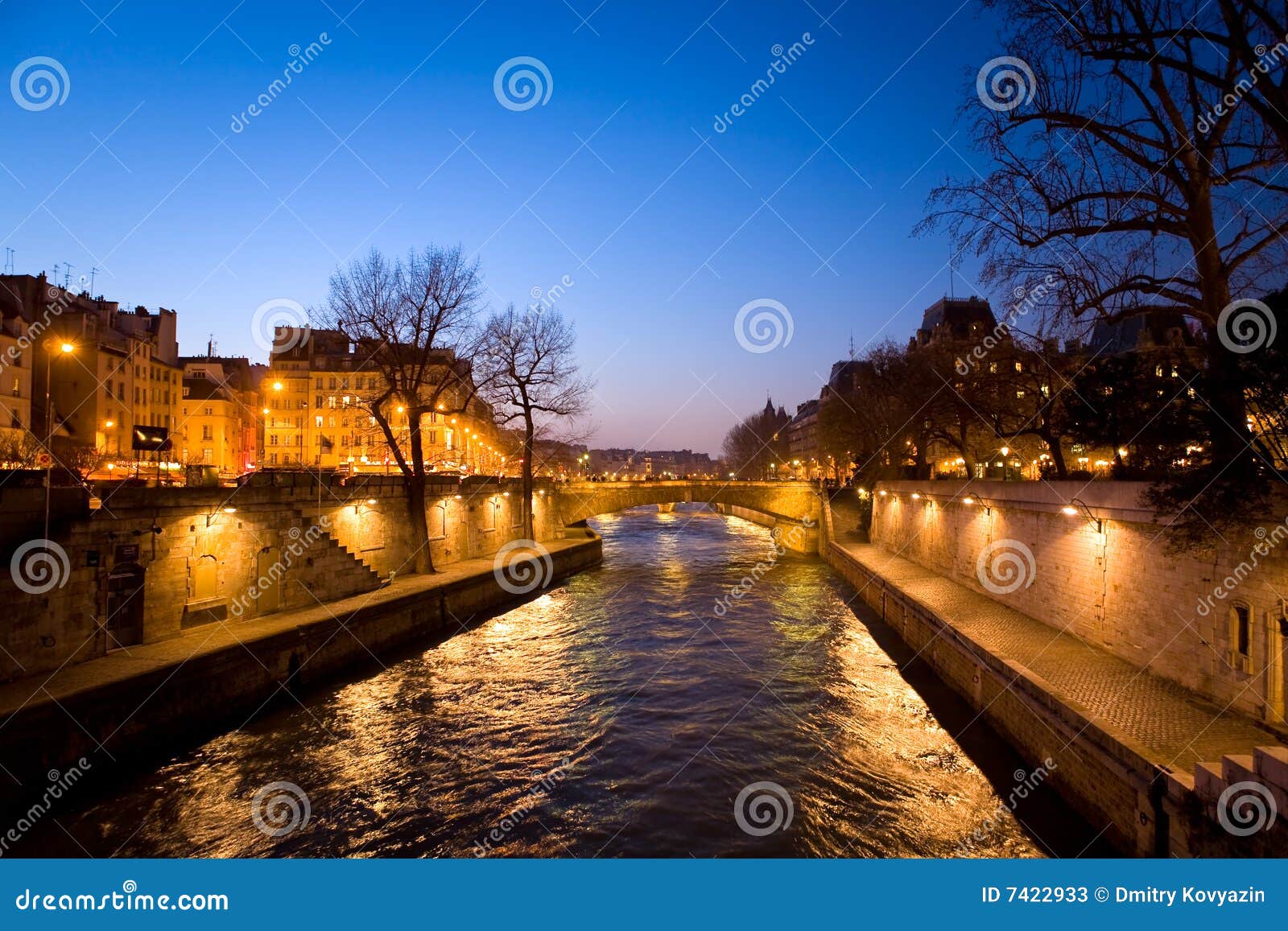 Evening Paris stock image. Image of famous, outdoors, ancient - 7422933