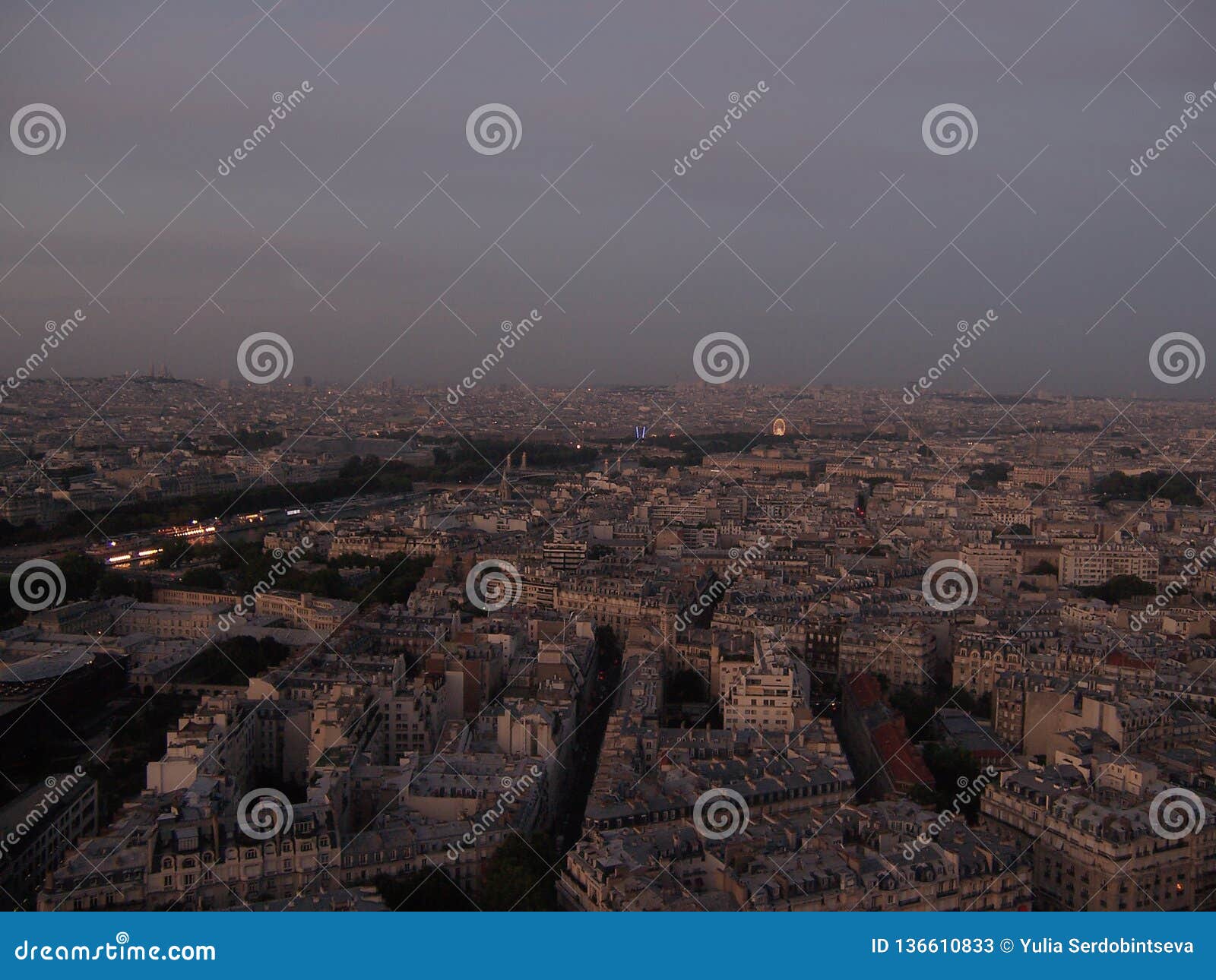 Evening Paris View from the Eiffel Tower Stock Image - Image of famous ...