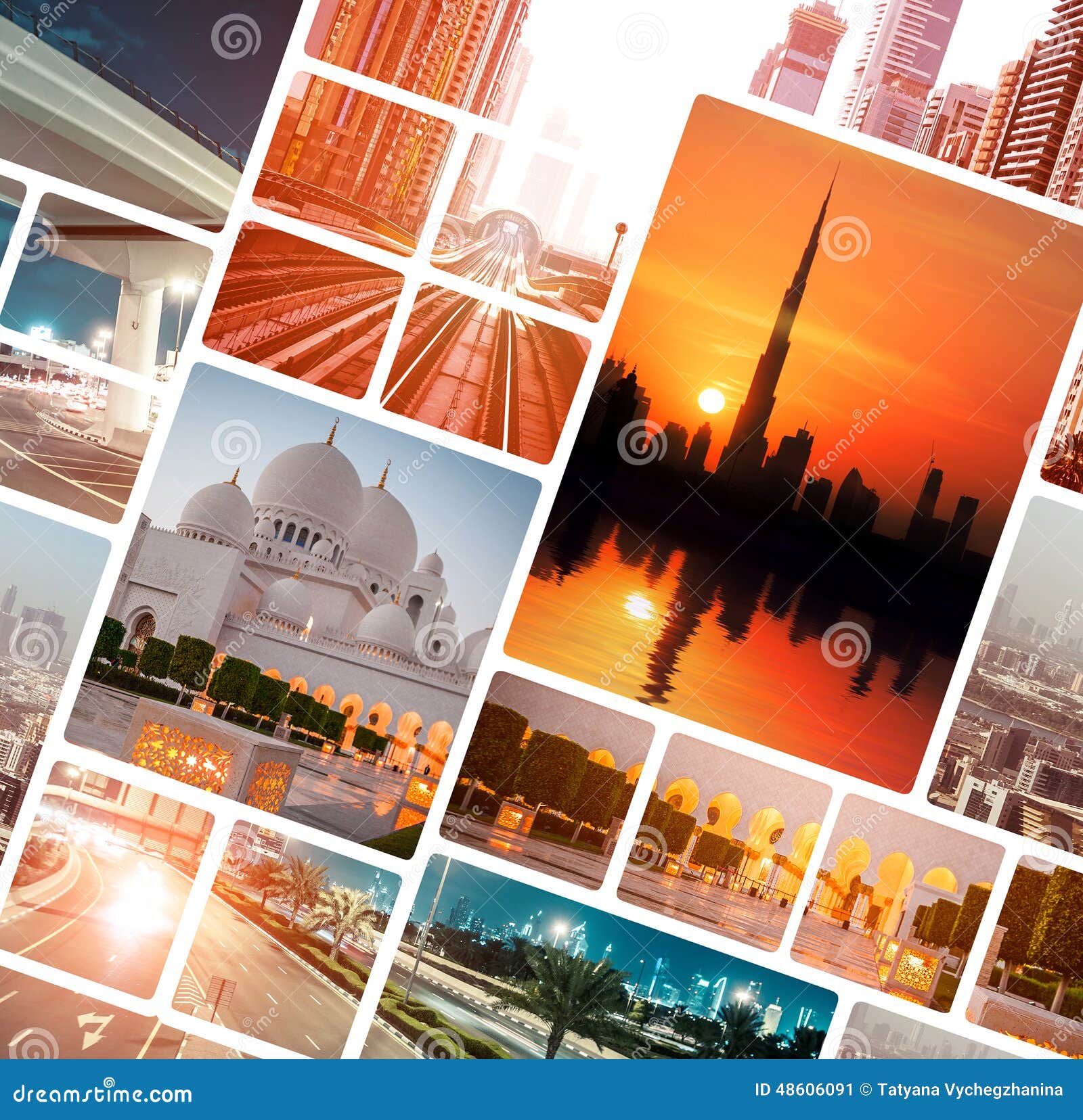 Evening Photo from Dubai and Abu Dhabi Stock Image - Image of center ...