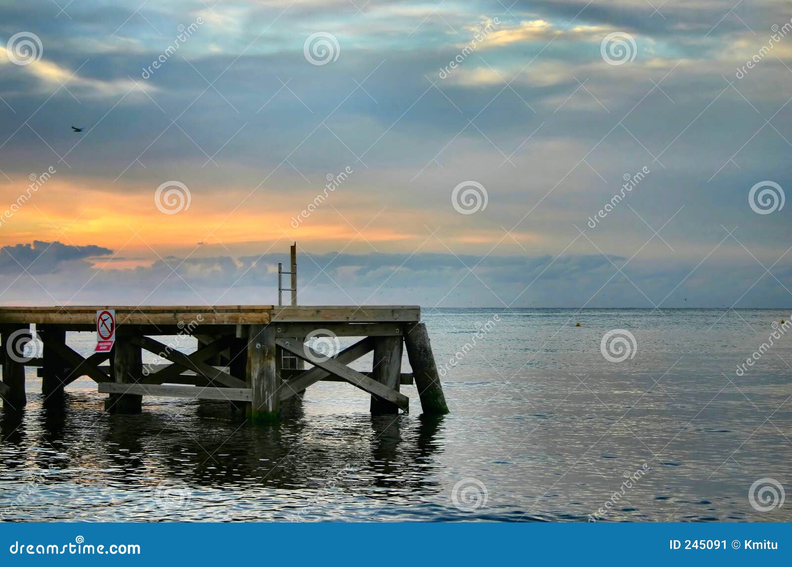 Evening pier stock image. Image of dusk, night, morning - 245091