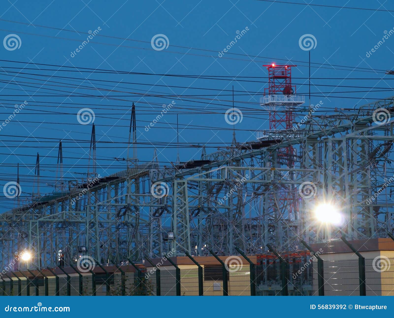 Evening power station stock photo. Image of construction - 56839392