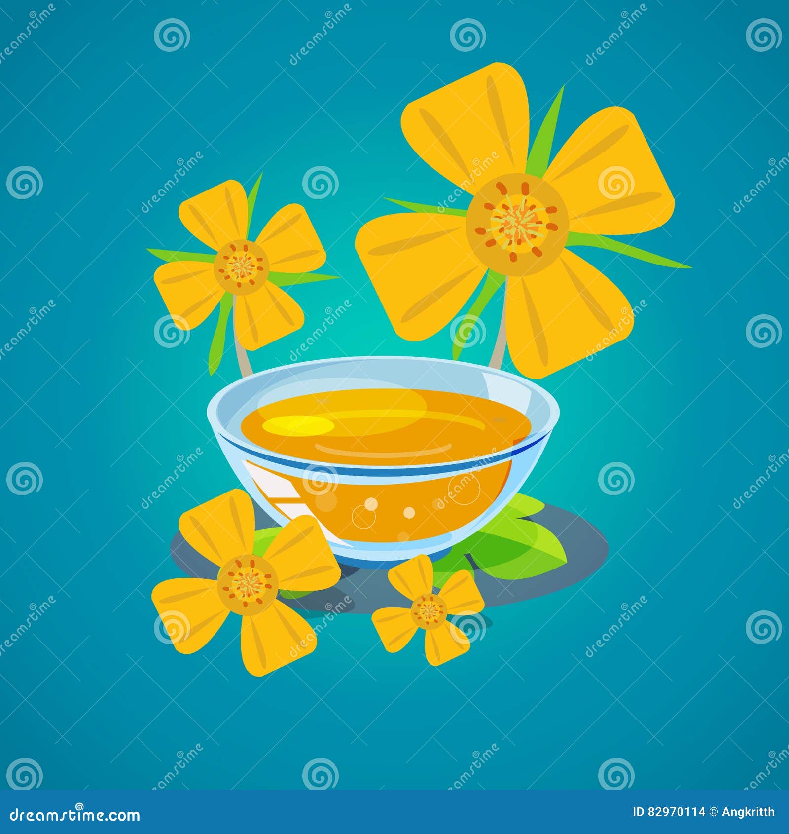 Evening primrose oil - stock illustration. Illustration of remedy ...