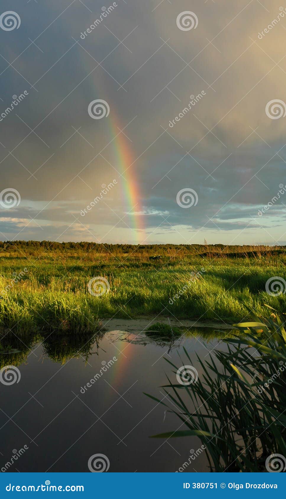 Evening rainbow. stock image. Image of rain, elbowroom - 380751