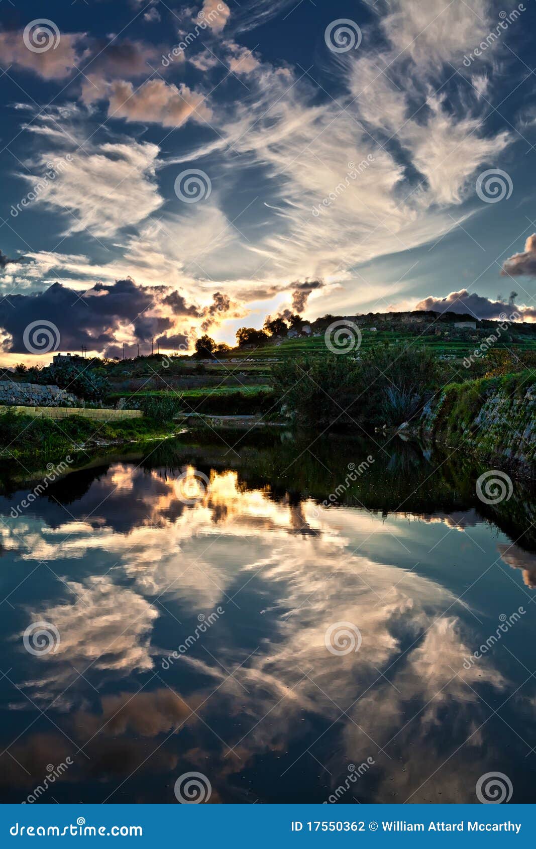 Evening Reflections stock photo. Image of idyllic, chadwick - 17550362
