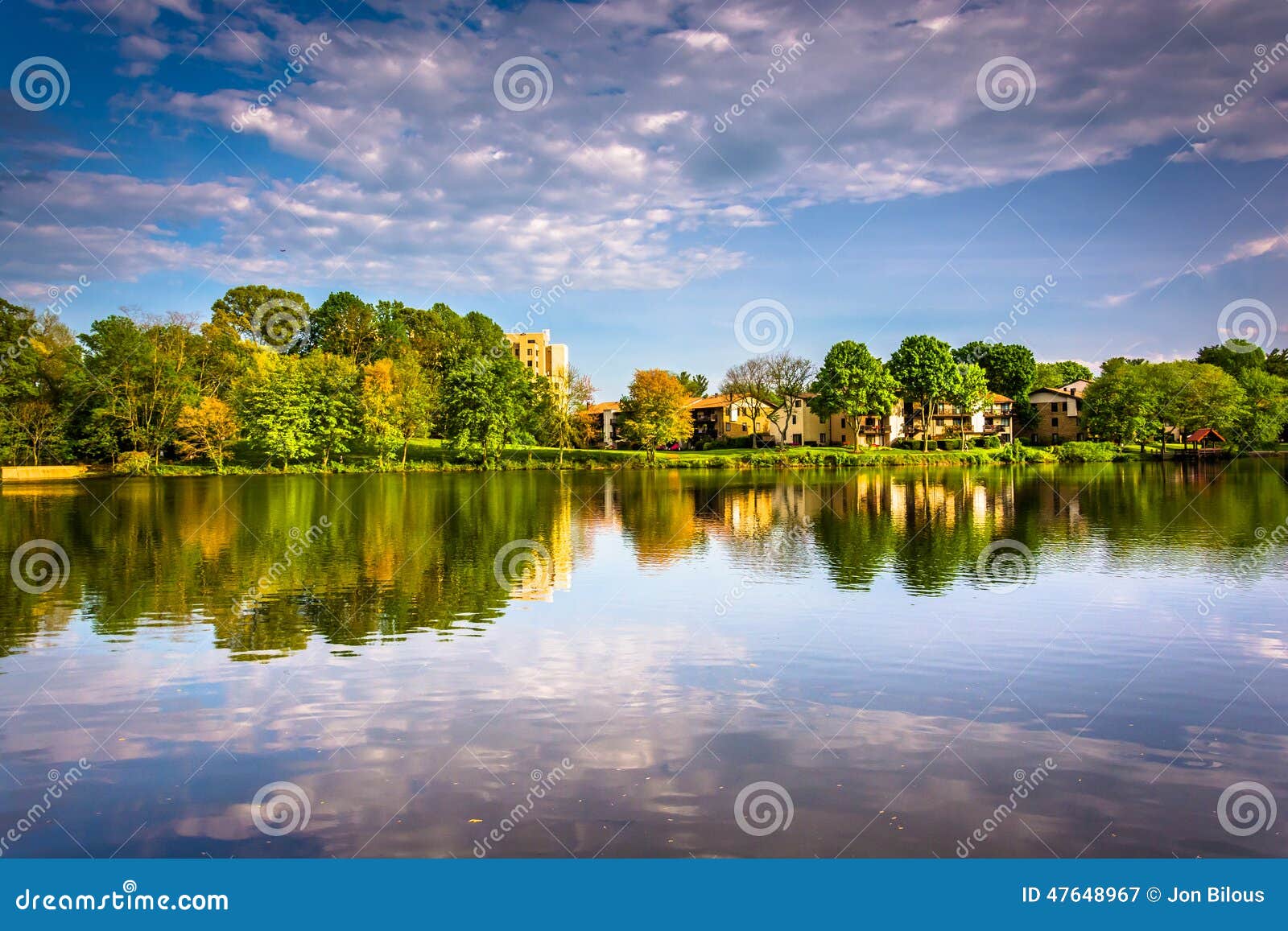 Evening Reflections at Wilde Lake in Columbia, Maryland. Stock Image ...