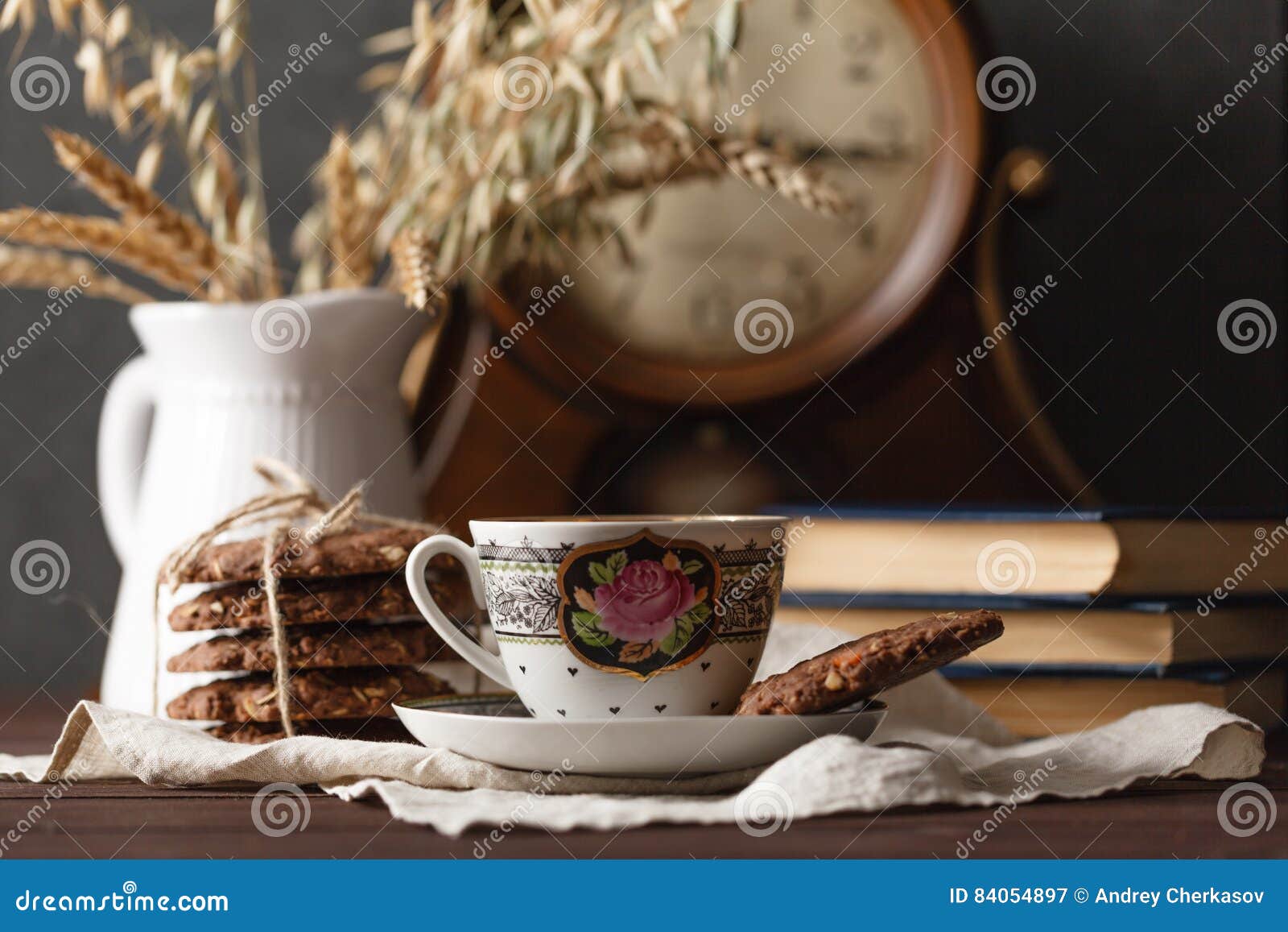 Evening Relax Tea Drinking with Book. Concept Stock Image - Image of ...
