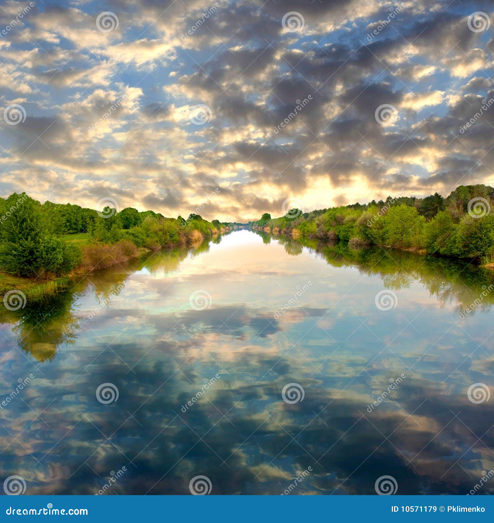 Evening on river stock image. Image of nice, peace, park - 10571179