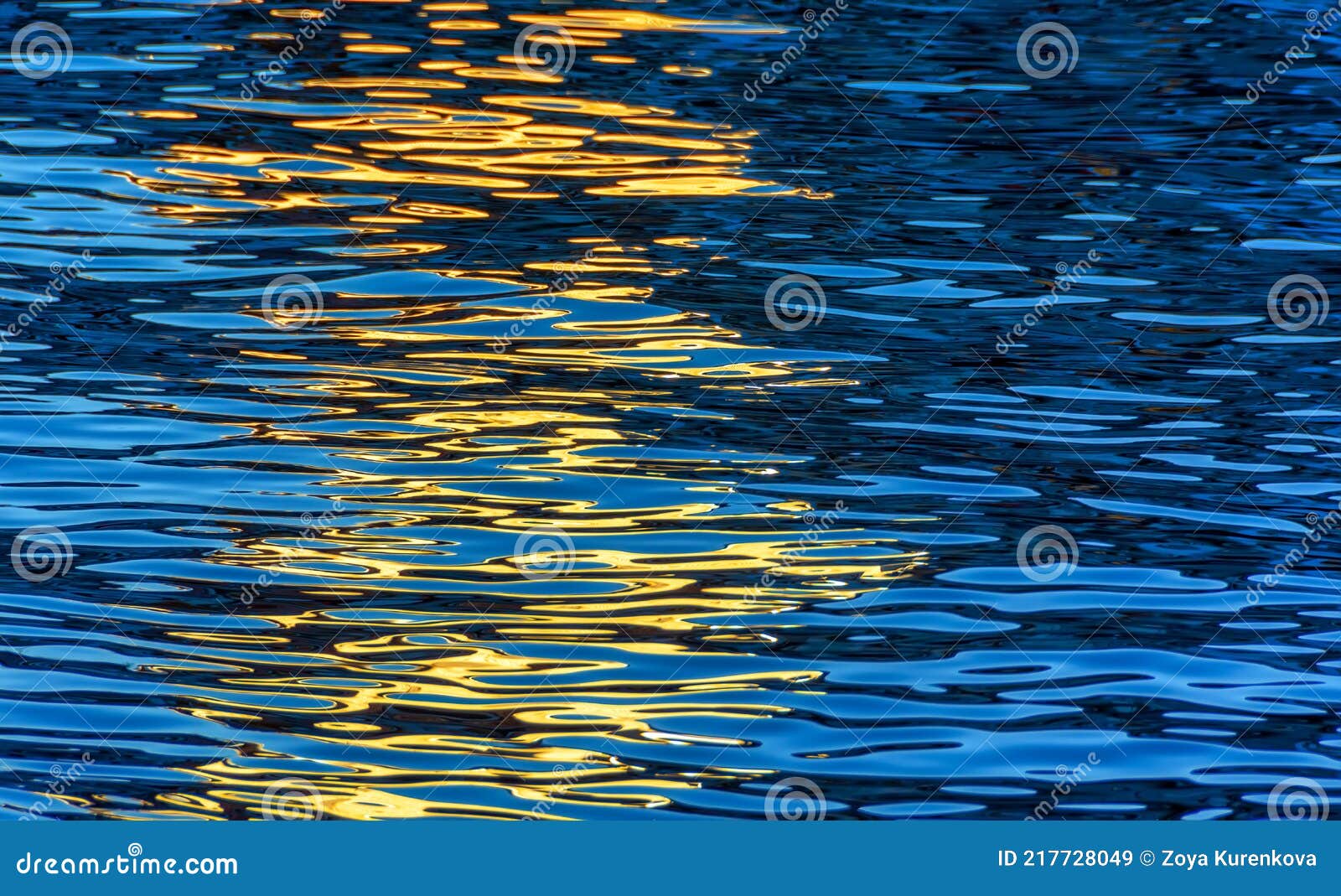 Evening River Water Texture with Light Reflection from a Lantern Stock ...