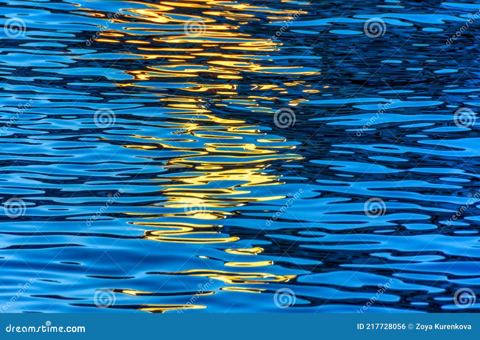 Evening River Water Texture with Light Reflection from a Lantern Stock ...