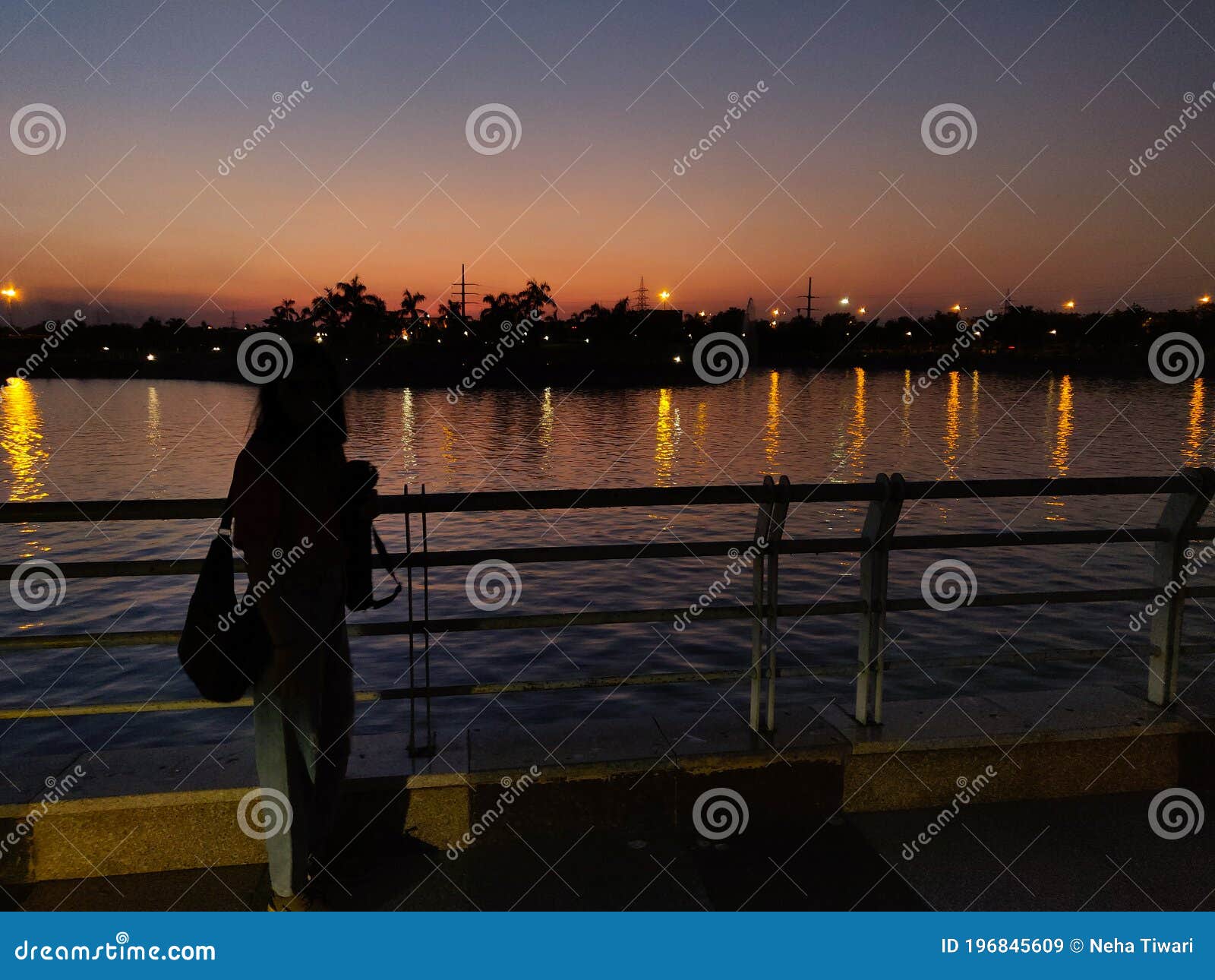 Evening Riverside View Blue Sky Outdoor Stock Image - Image of ...