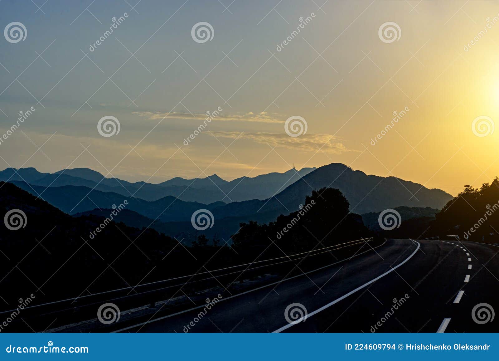Evening Road in the Mountains Stock Photo - Image of landscape, journey ...