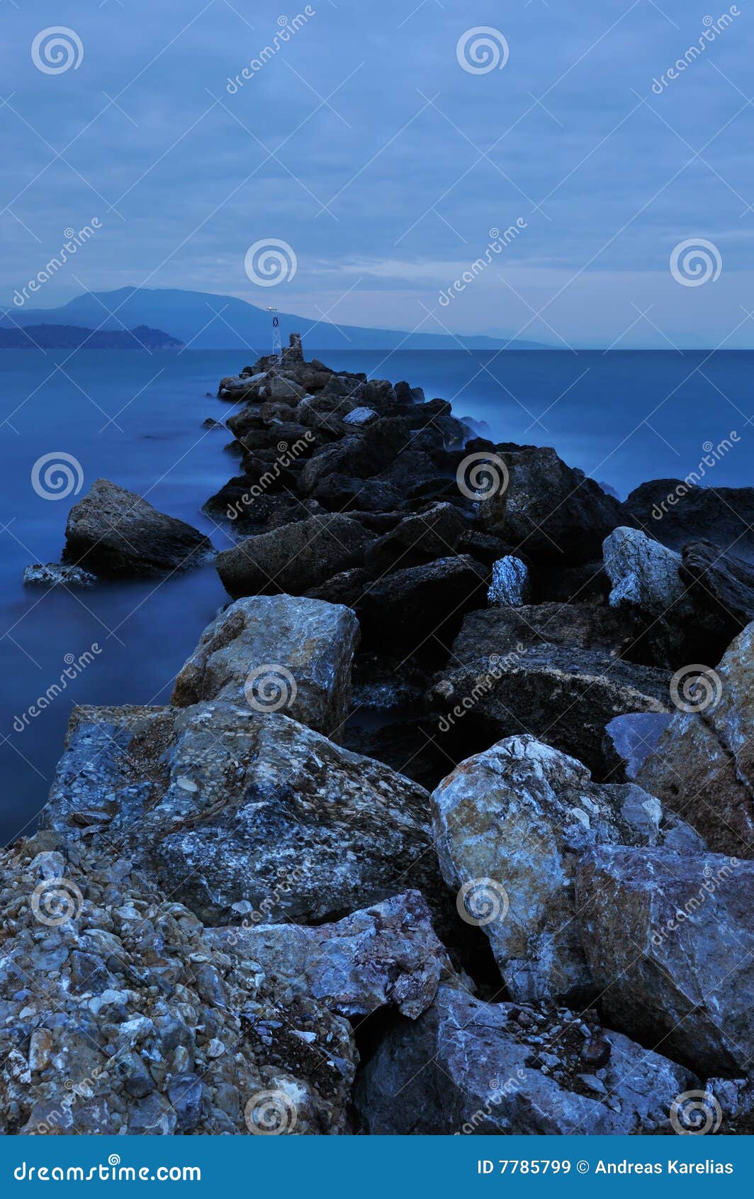 Evening rocky seascape stock image. Image of idyllic, picturesque - 7785799