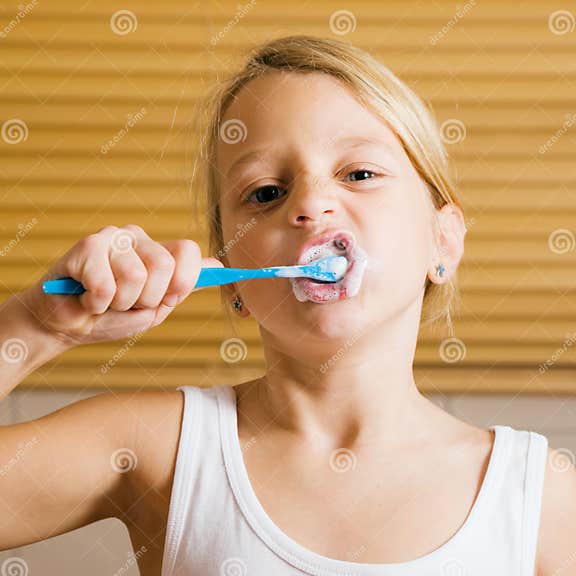 Evening Routine - Brushing Teeth Stock Photo - Image of dental, hygiene ...