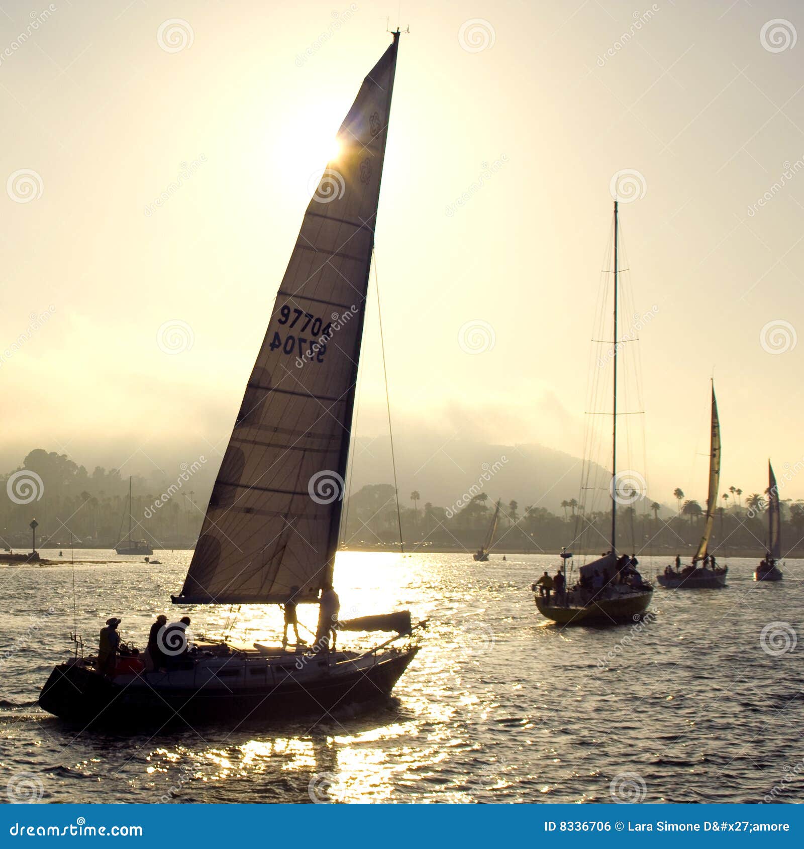 Evening Sail stock photo. Image of sailboat, santabarbara - 8336706