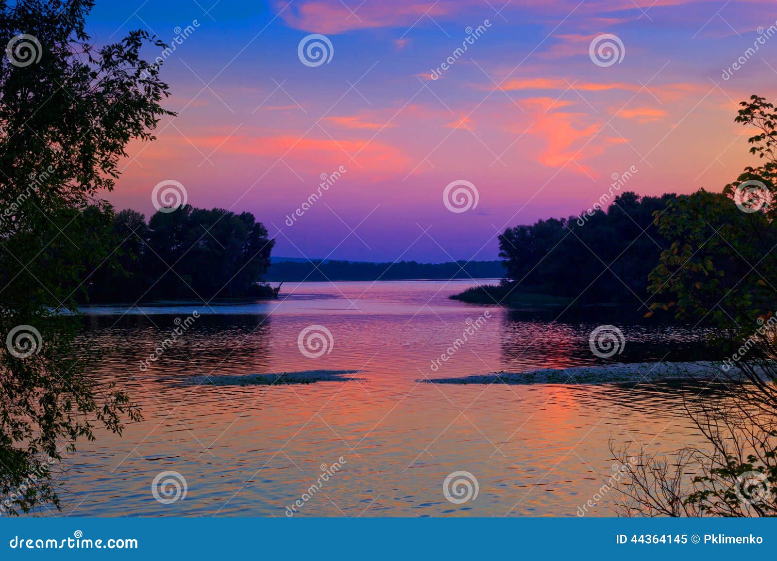 Evening Scene At Lago Di Garda: Beach, Lake And Village Royalty-Free ...