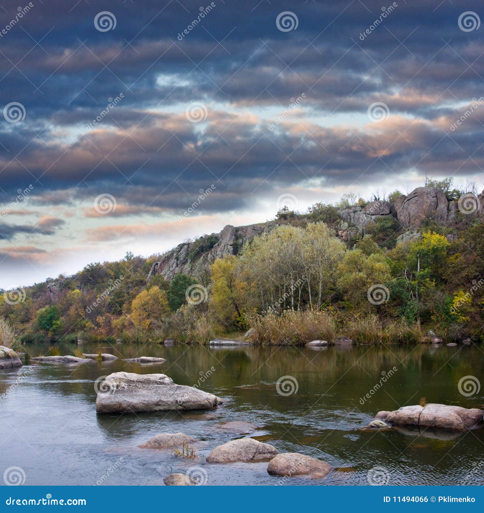 Evening scene on river stock photo. Image of reflection - 11494066