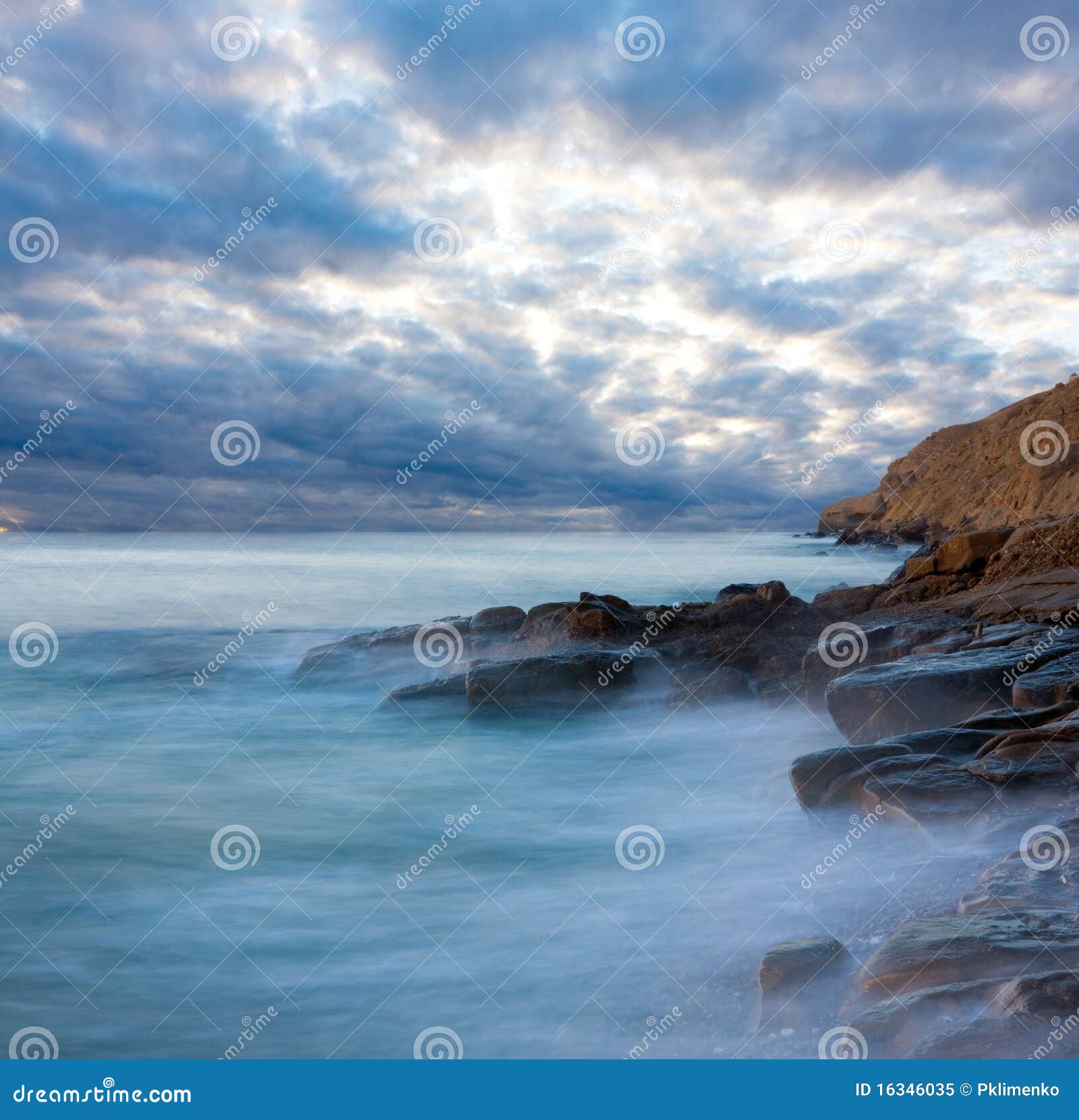 Evening scene on sea stock image. Image of scene, cloud - 16346035