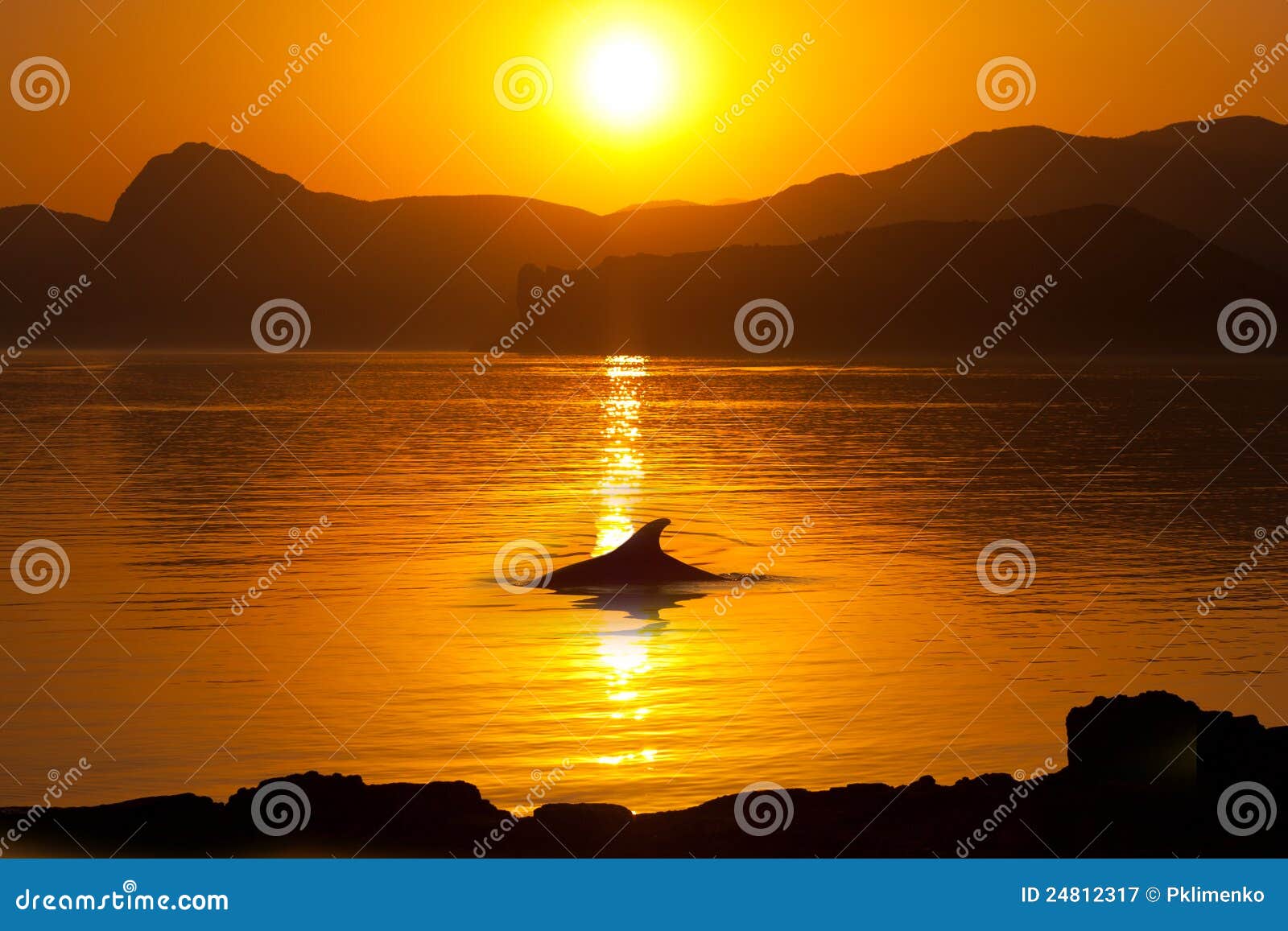 Evening scene on sea stock image. Image of nature, crimea - 24812317