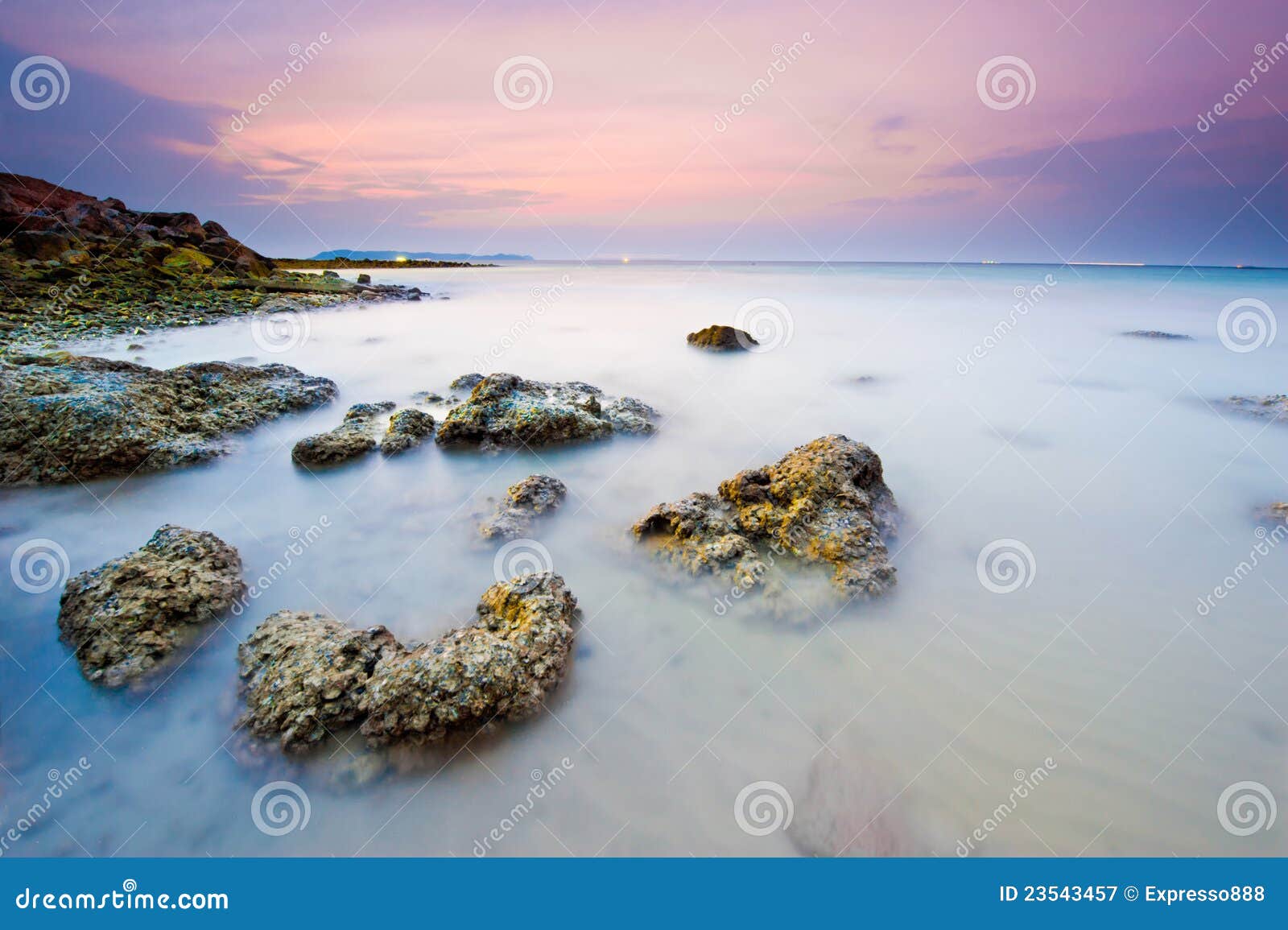 Evening Scene with Sunset on Sea Stock Image - Image of calm, color ...