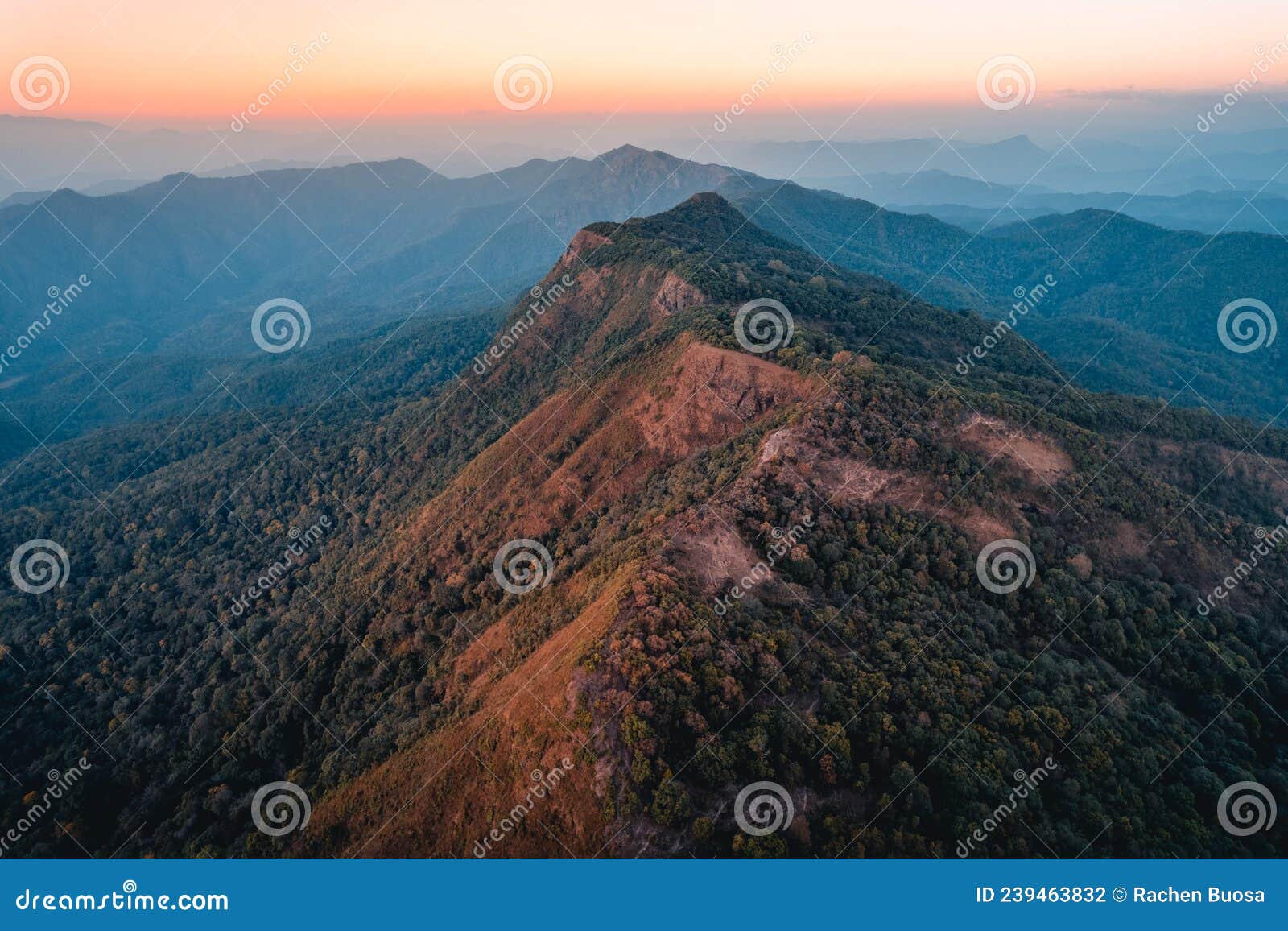 Evening Scenery,mountains in the Evening High Angle Stock Photo - Image ...