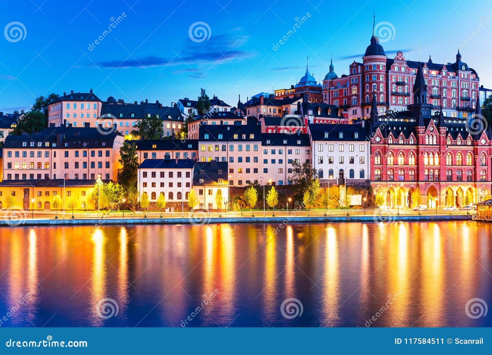 Evening Scenery of the Old Town in Stockholm, Sweden Stock Image ...
