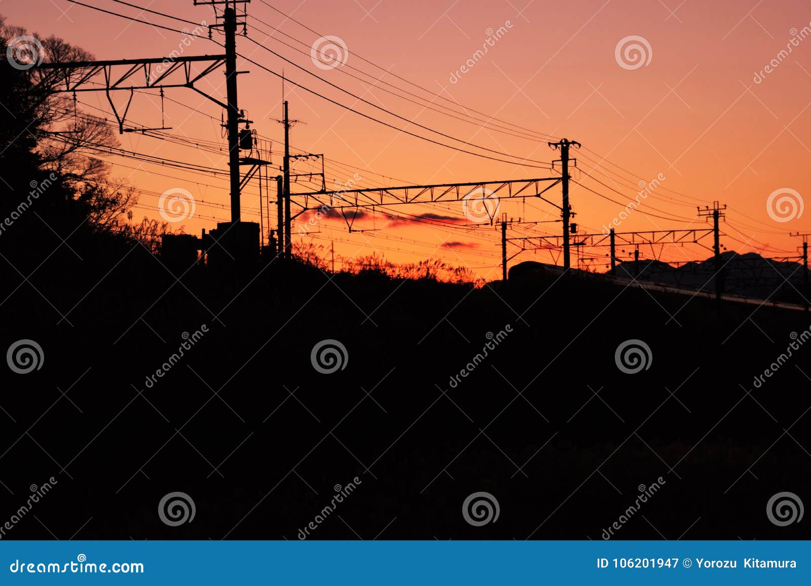 Evening scenery silhouette stock image. Image of city - 106201947