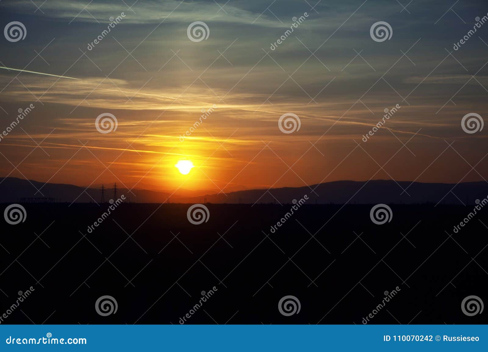 Beautiful evening twilight stock photo. Image of morning - 110070242