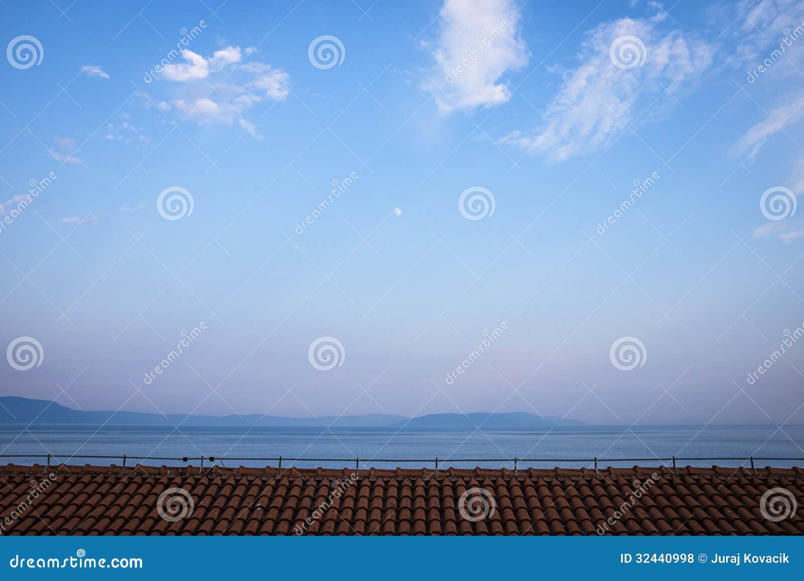 Evening by the sea stock photo. Image of croatia, moon - 32440998