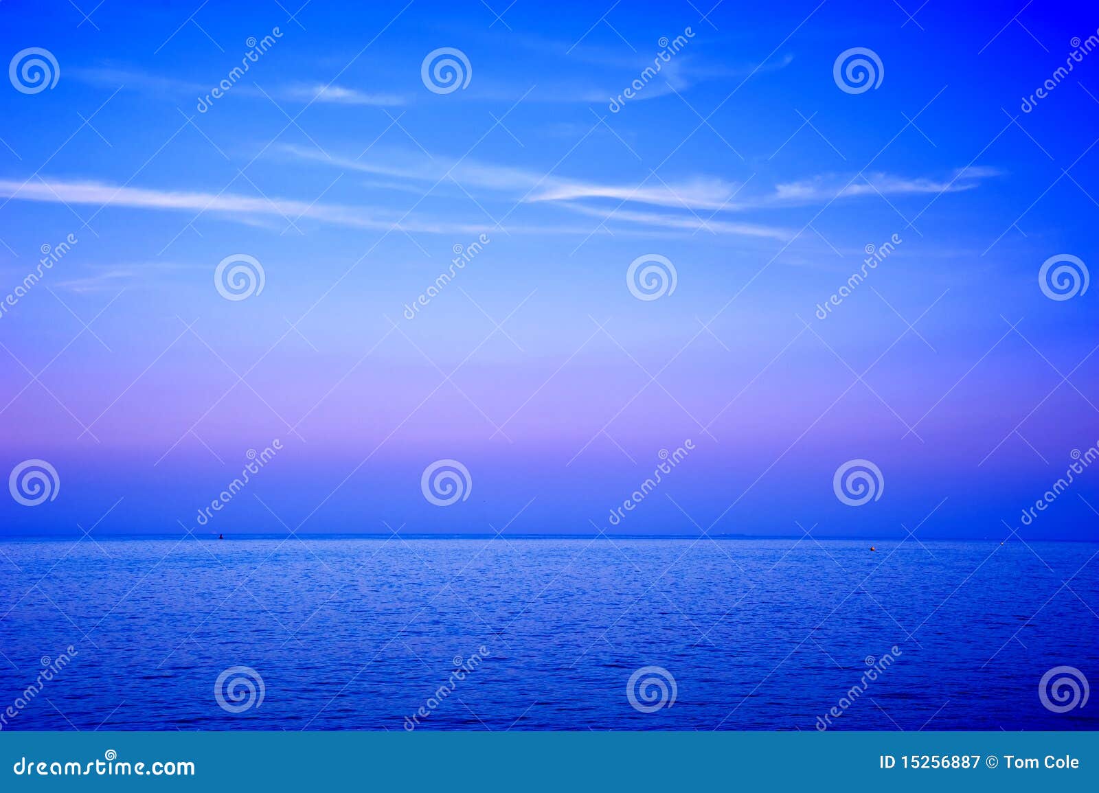 Evening Seascape with Wispy Clouds Stock Image - Image of backgound ...