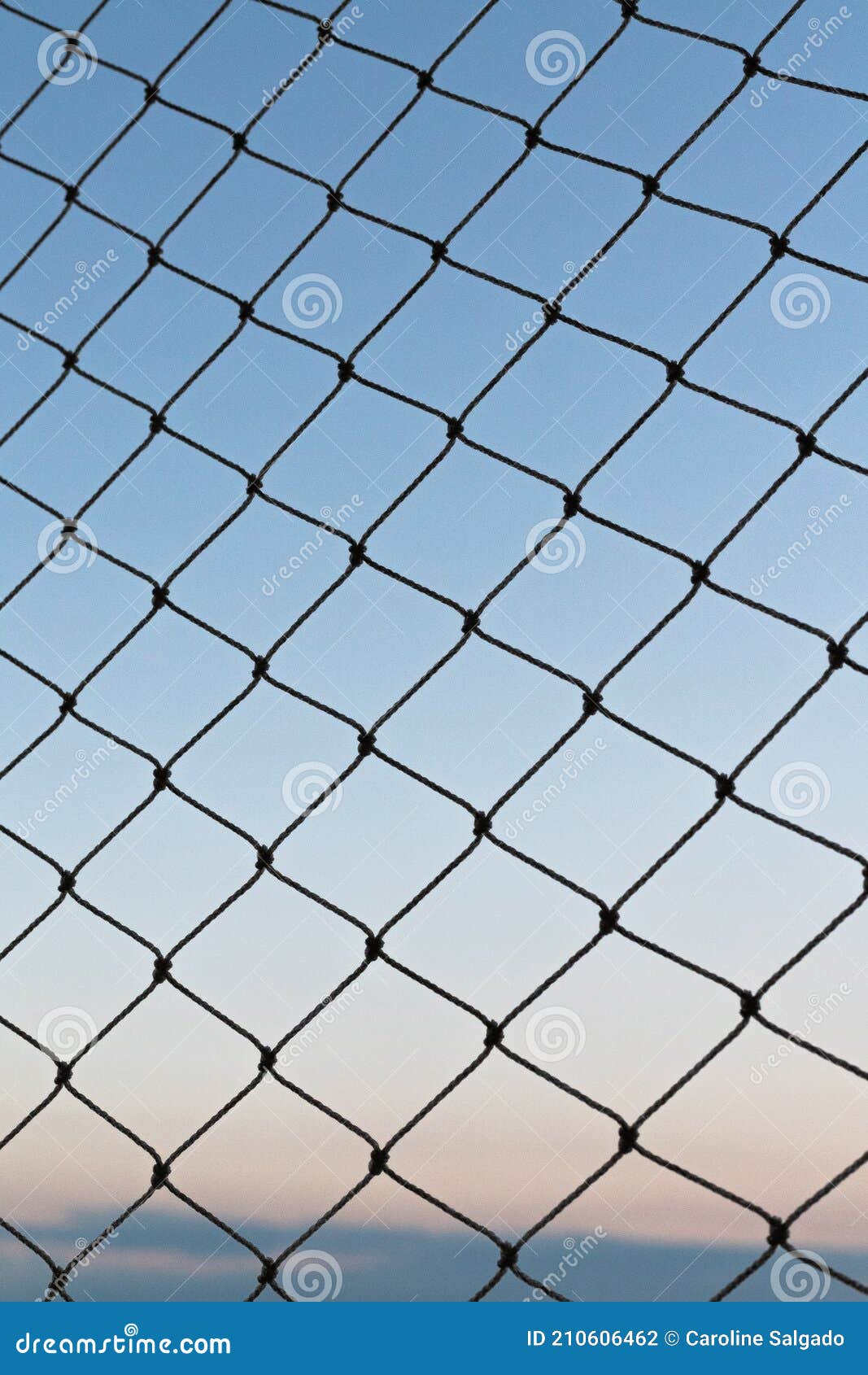 Evening Seen through a Window with Safety Net Stock Photo - Image of ...