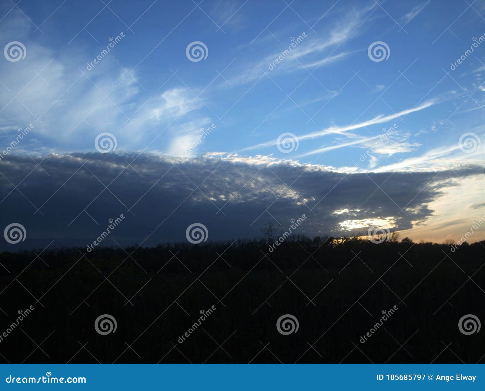Evening September Sky Over the Field. Stock Image - Image of field ...