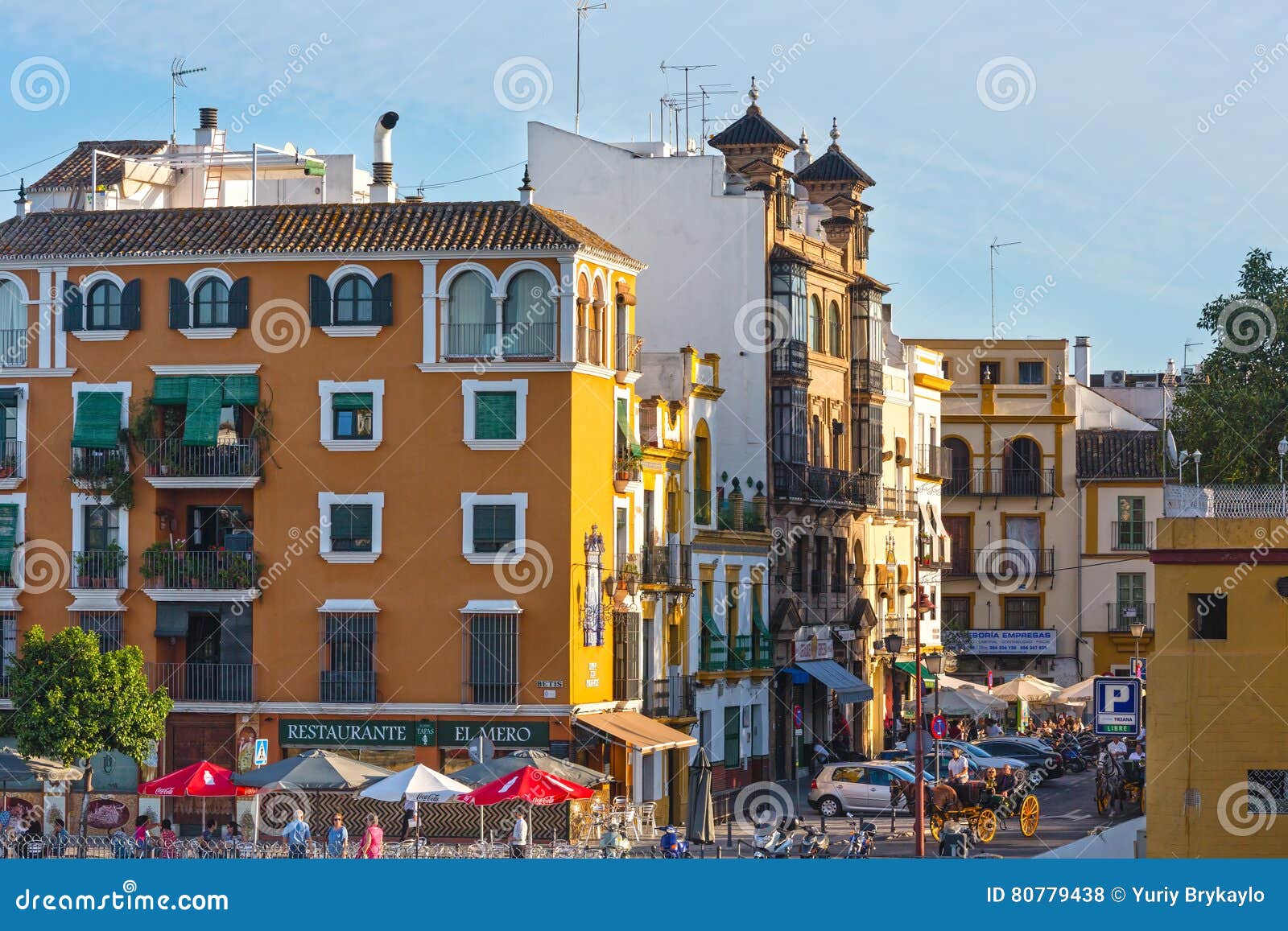 Evening Seville City View Spain. Editorial Stock Photo - Image of ...