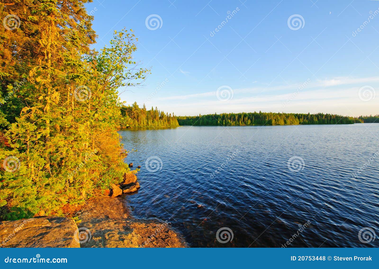 Evening Shadows in Canoe Country Stock Photo - Image of wilderness ...