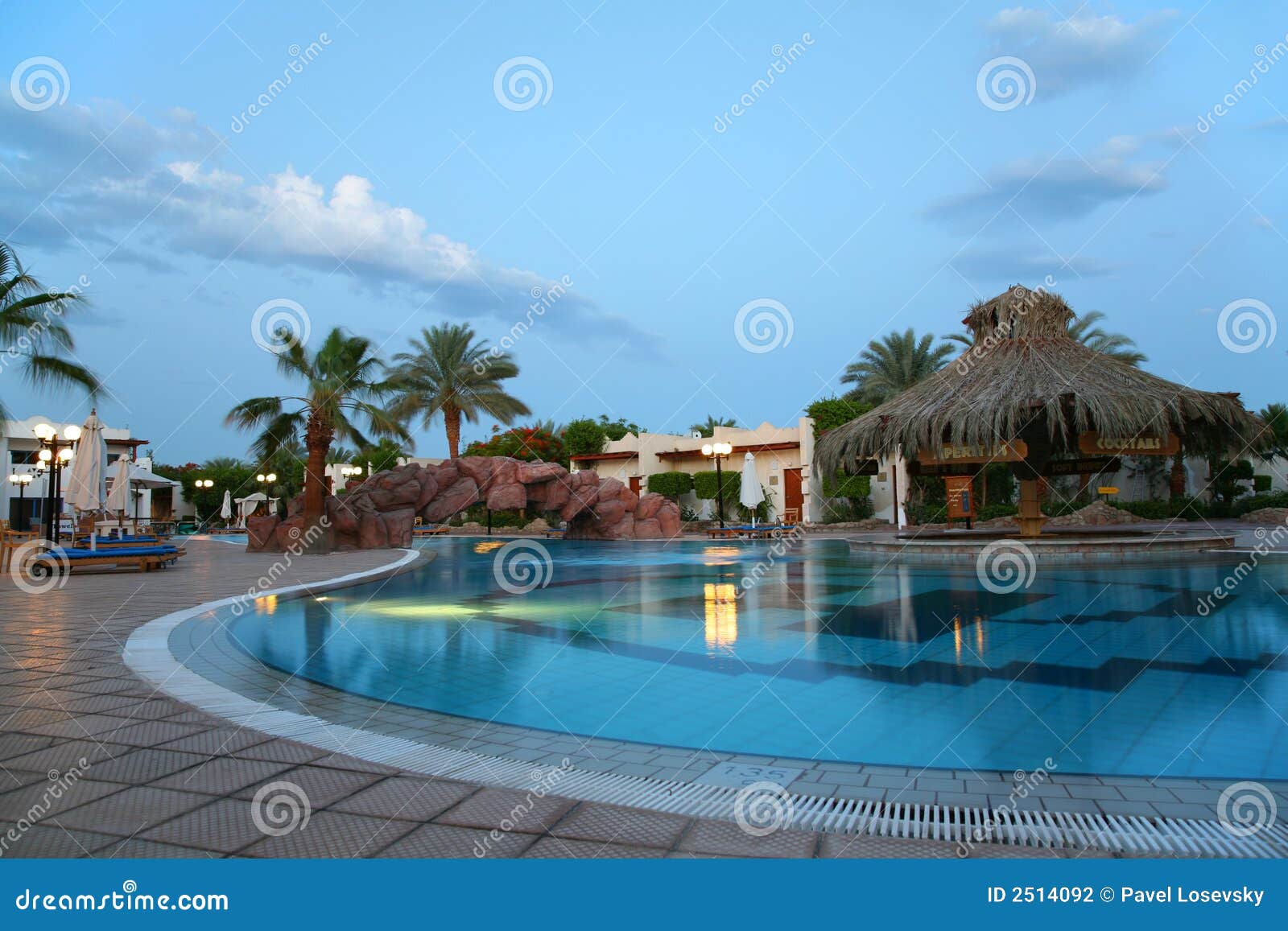 Evening Shot of Swimming Pool Stock Photo - Image of pool, counter: 2514092