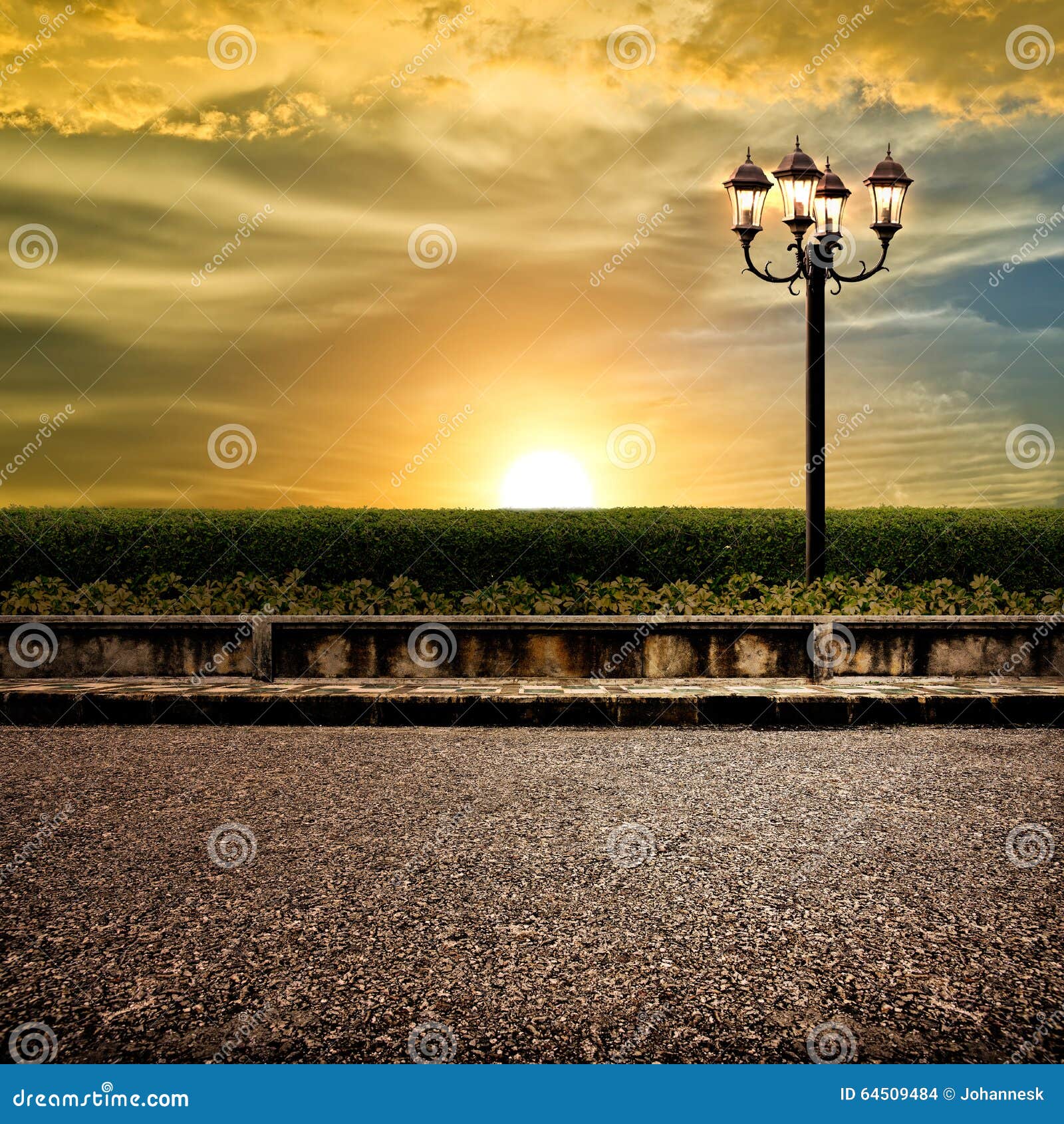 Evening sidewalk stock photo. Image of ligth, view, grey - 64509484