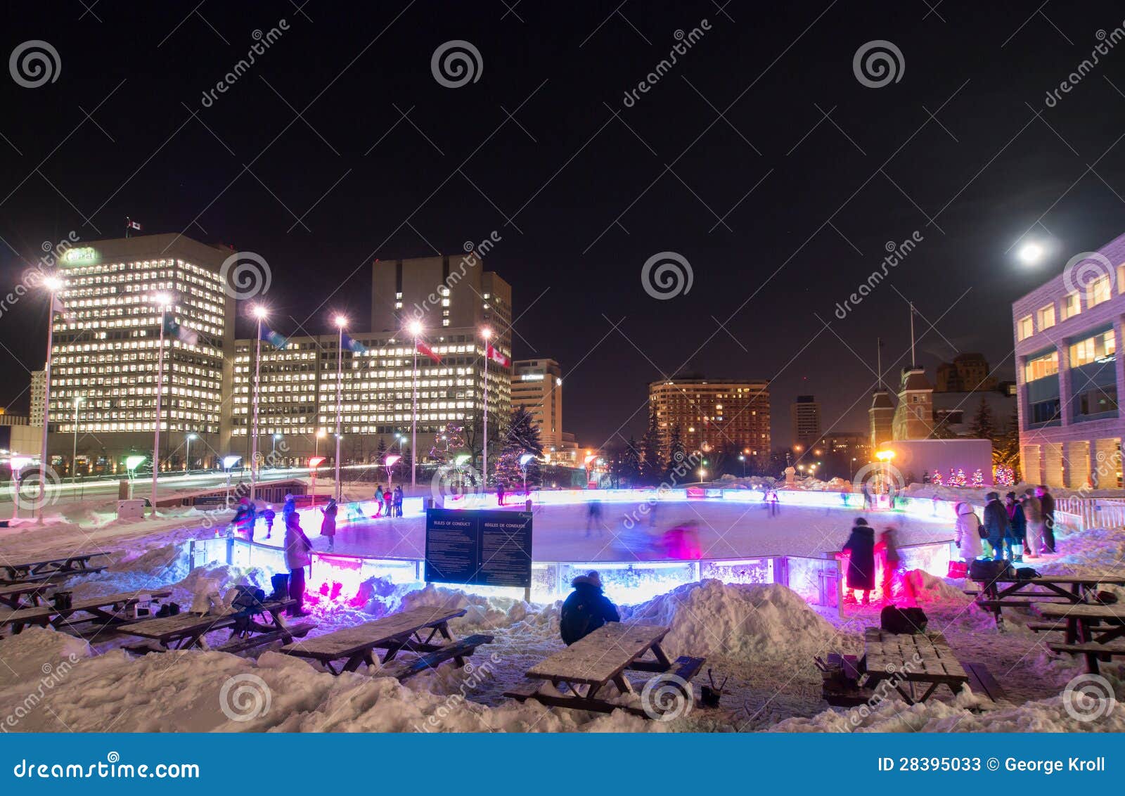 Evening Skating Rink Ottawa Editorial Stock Photo - Image of chilly ...