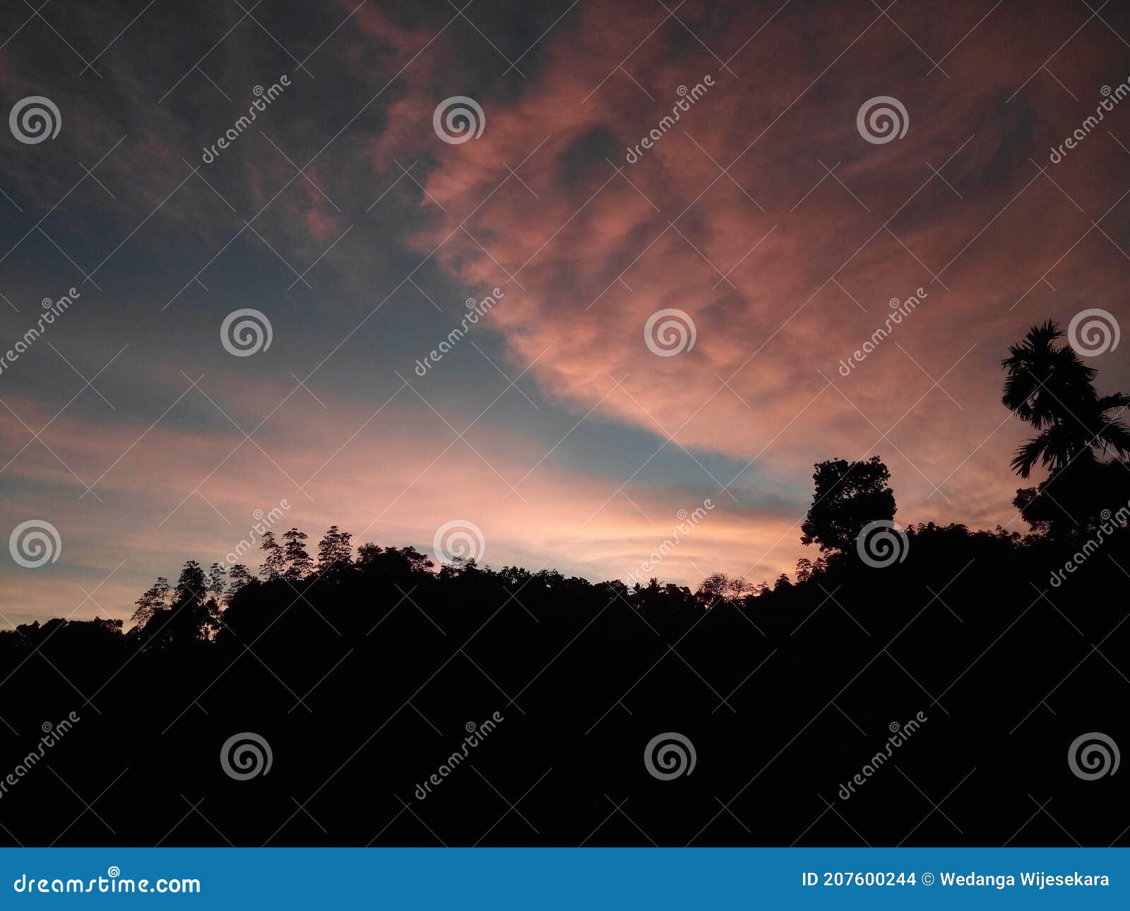 Evening Sky Beauty World is Going Dark Stock Photo - Image of cumulus ...